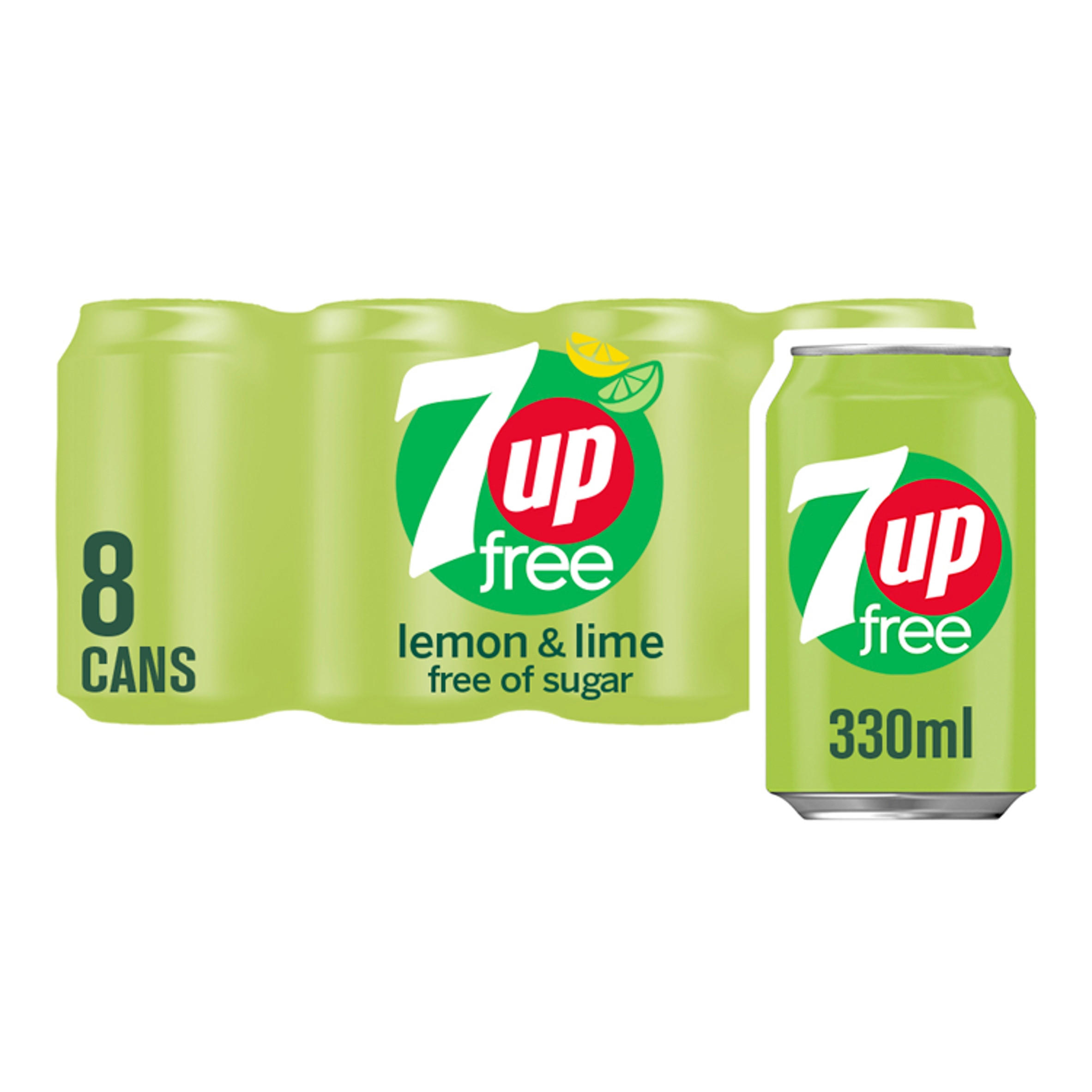 7UP Free Lemon & Lime Can 8 x 330ml | Lemonade | Iceland Foods
