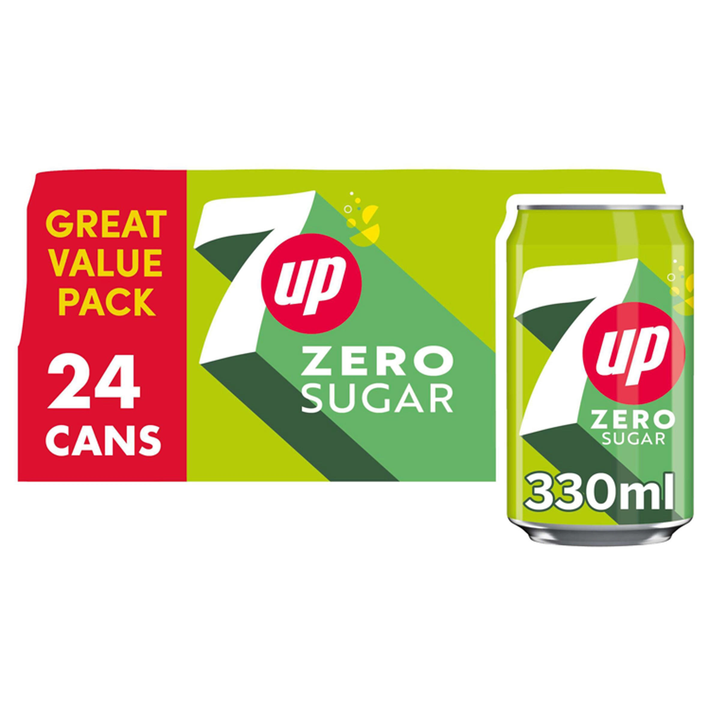 7UP Zero Sugar 24 x 330ml (8.3kg) | Lemonade | Iceland Foods
