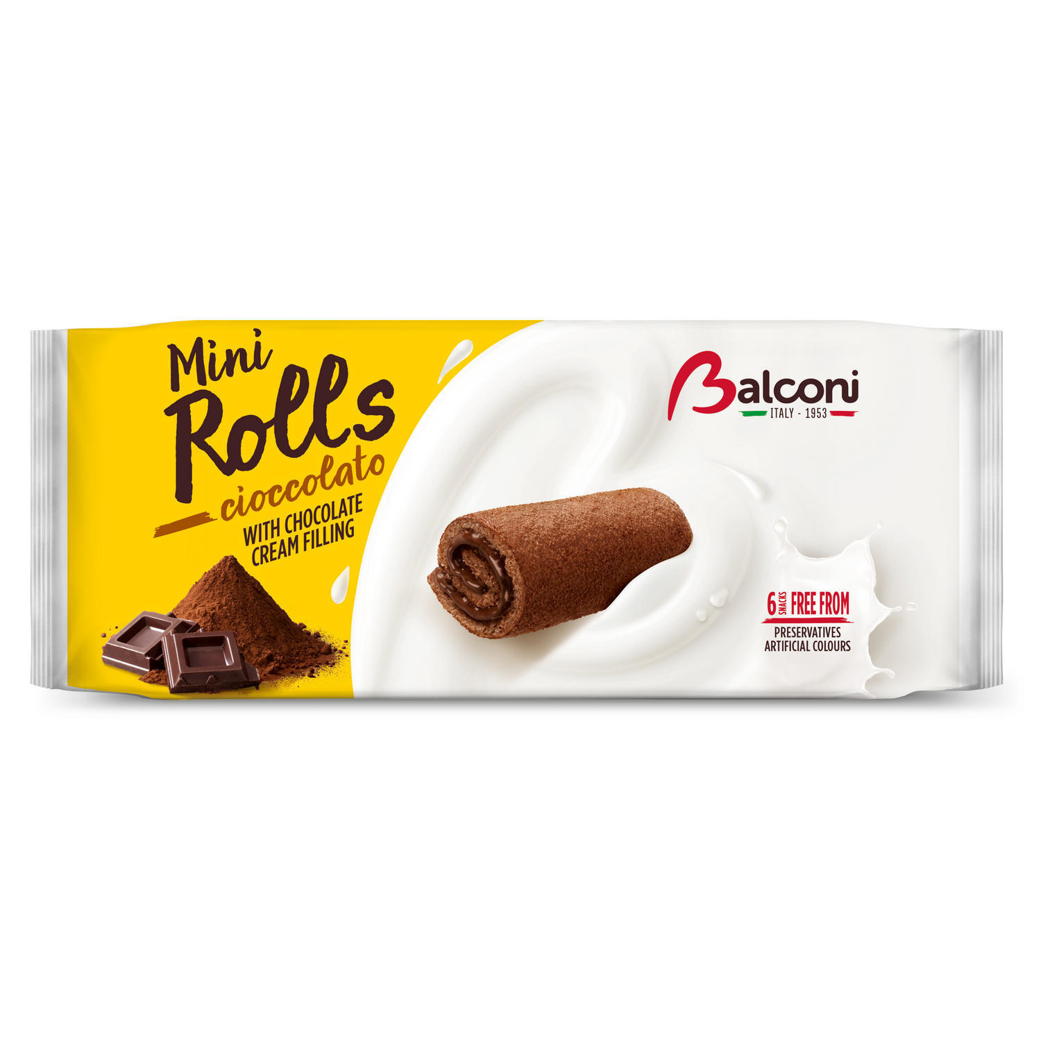 Balconi Mini Rolls Cioccolato 6 Pack 180g | Mini Rolls & Cake Bars | Iceland Foods