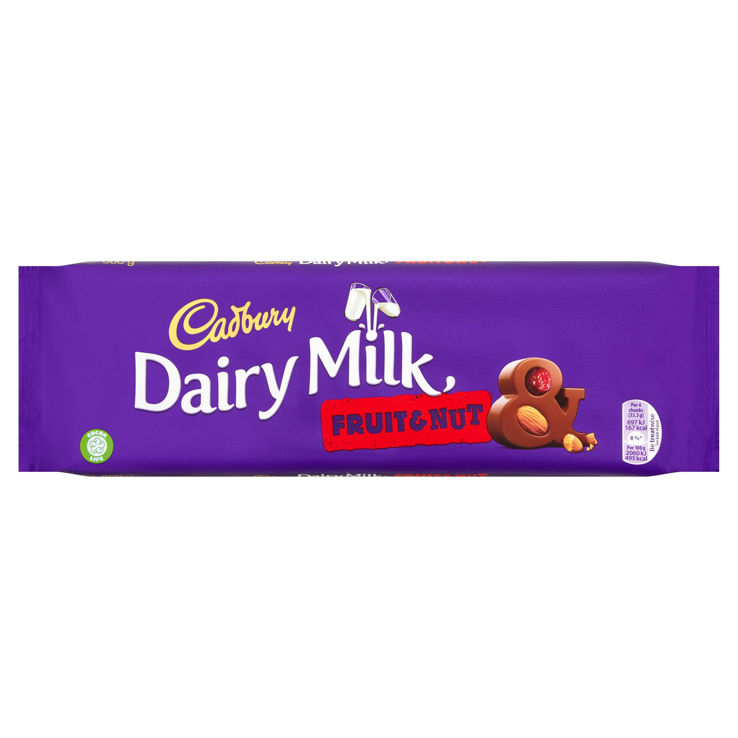 Cadbury Dairy Milk Fruit & Nut Chocolate Bar 300g | Single Chocolate ...