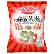 Cofresh Sweet Chilli Poppadum Curls Flavoured Lentil Snack 80g Dried