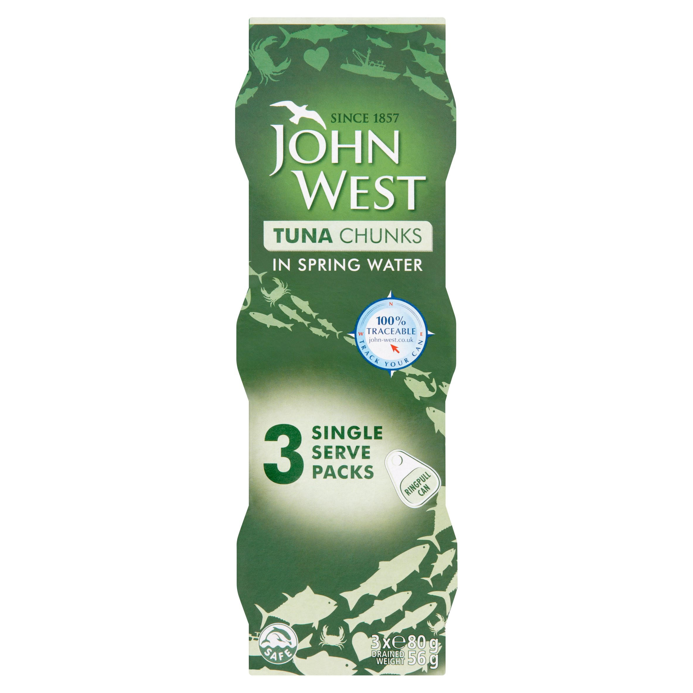 John West Tuna Chunks in Spring Water 3 x 80g | Tinned Fish & Seafood ...