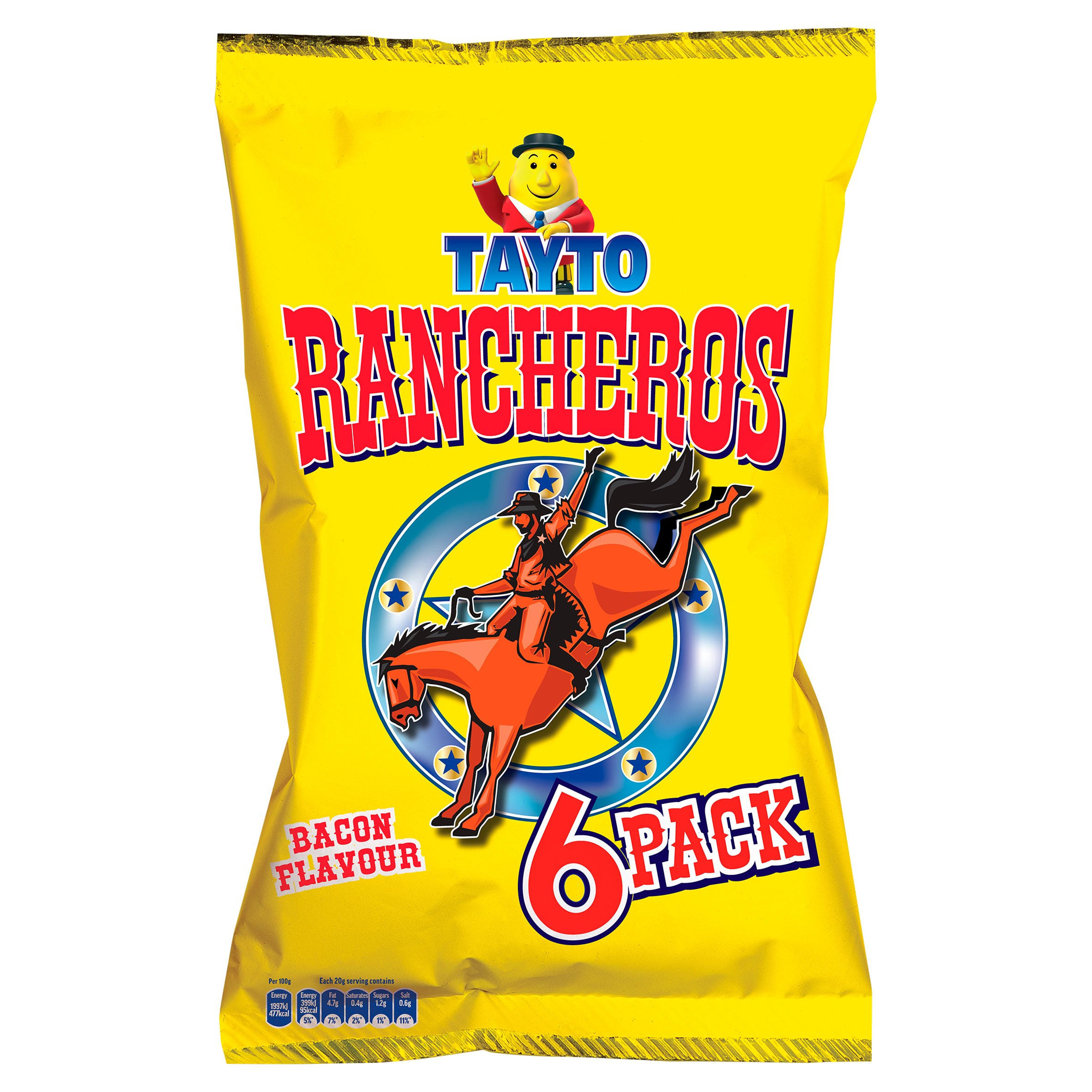 Tayto Rancheros Bacon Flavour 6 x 20g | Multipack Crisps | Iceland Foods