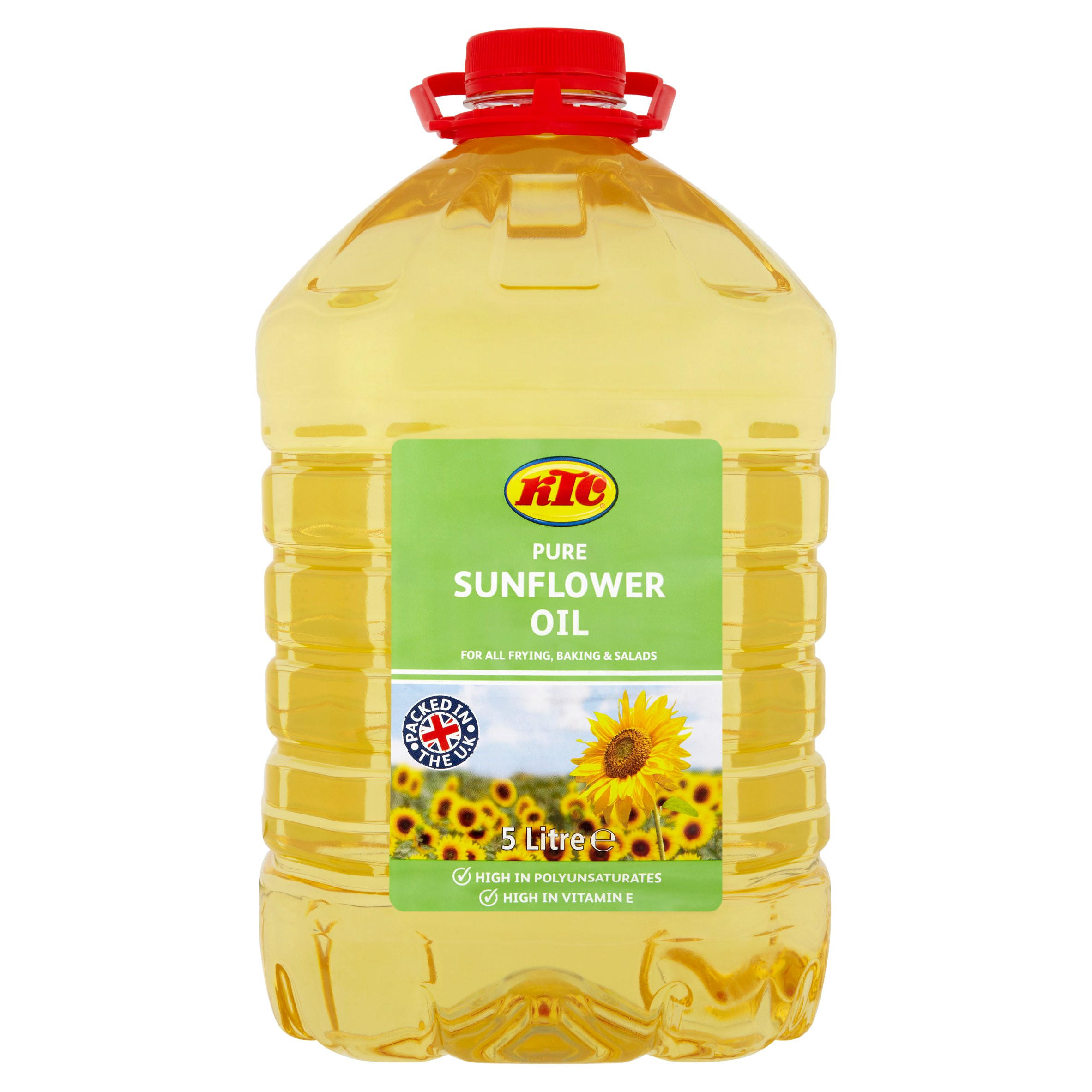 KTC Pure Sunflower Oil 5 Litres Oils Dressings Iceland Foods KTC Pure Sunflower Oil 5 Litres Oils Dressings Iceland Foods