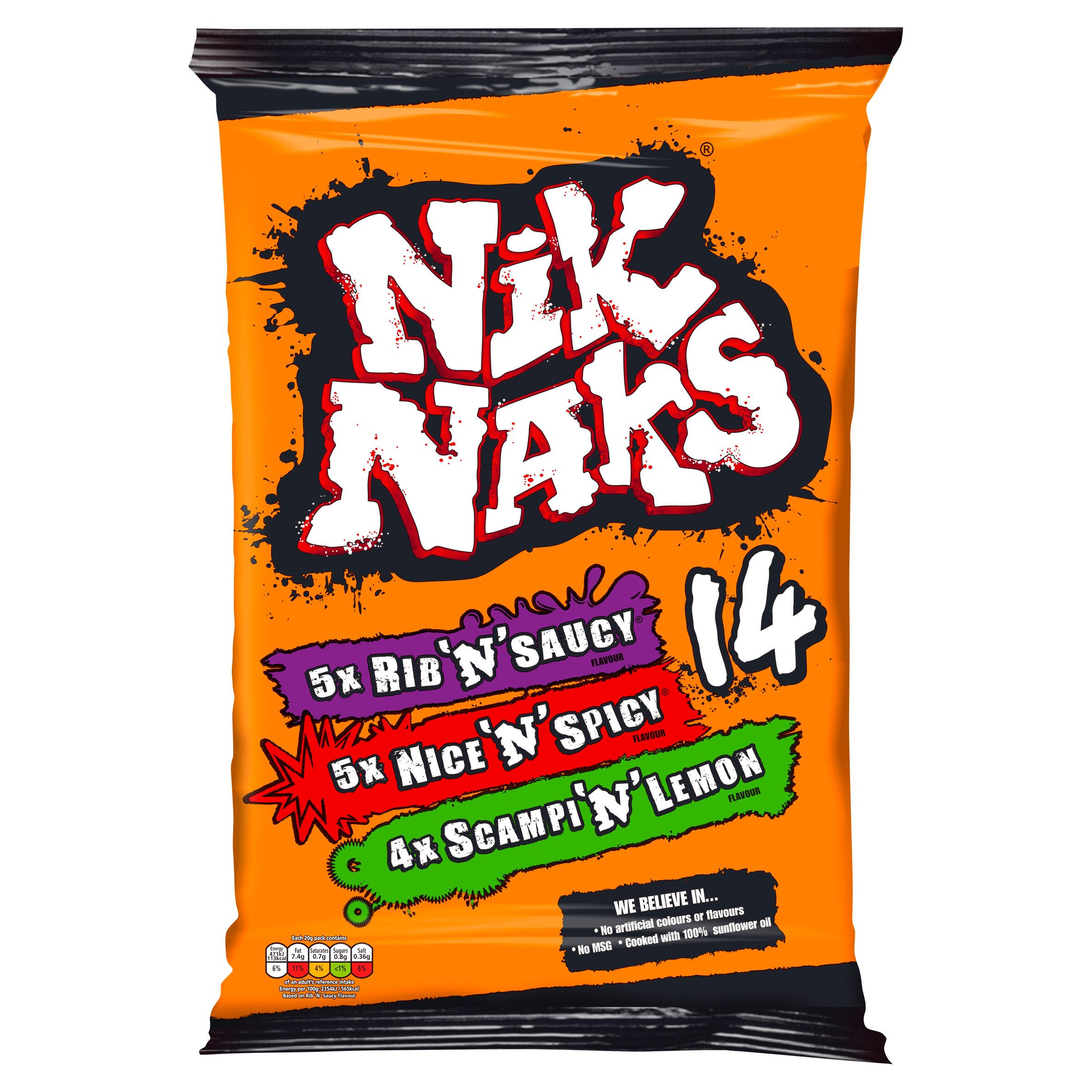 Nik Naks Assorted Pack 14 x 25g | Multipack Crisps | Iceland Foods