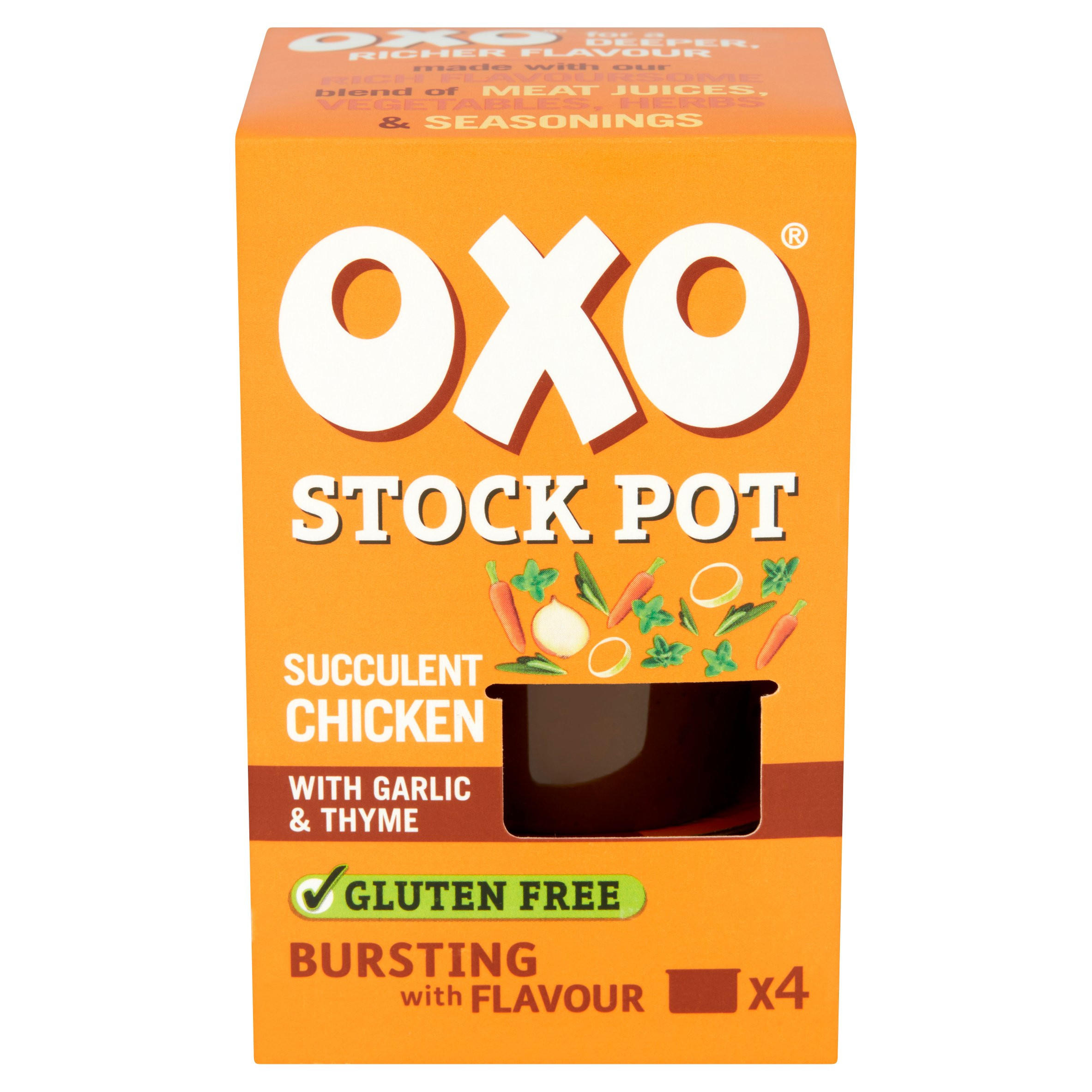 Oxo Chicken Stock Pots 4 x 20g | Gravy, Stock Cubes & Stuffing ...