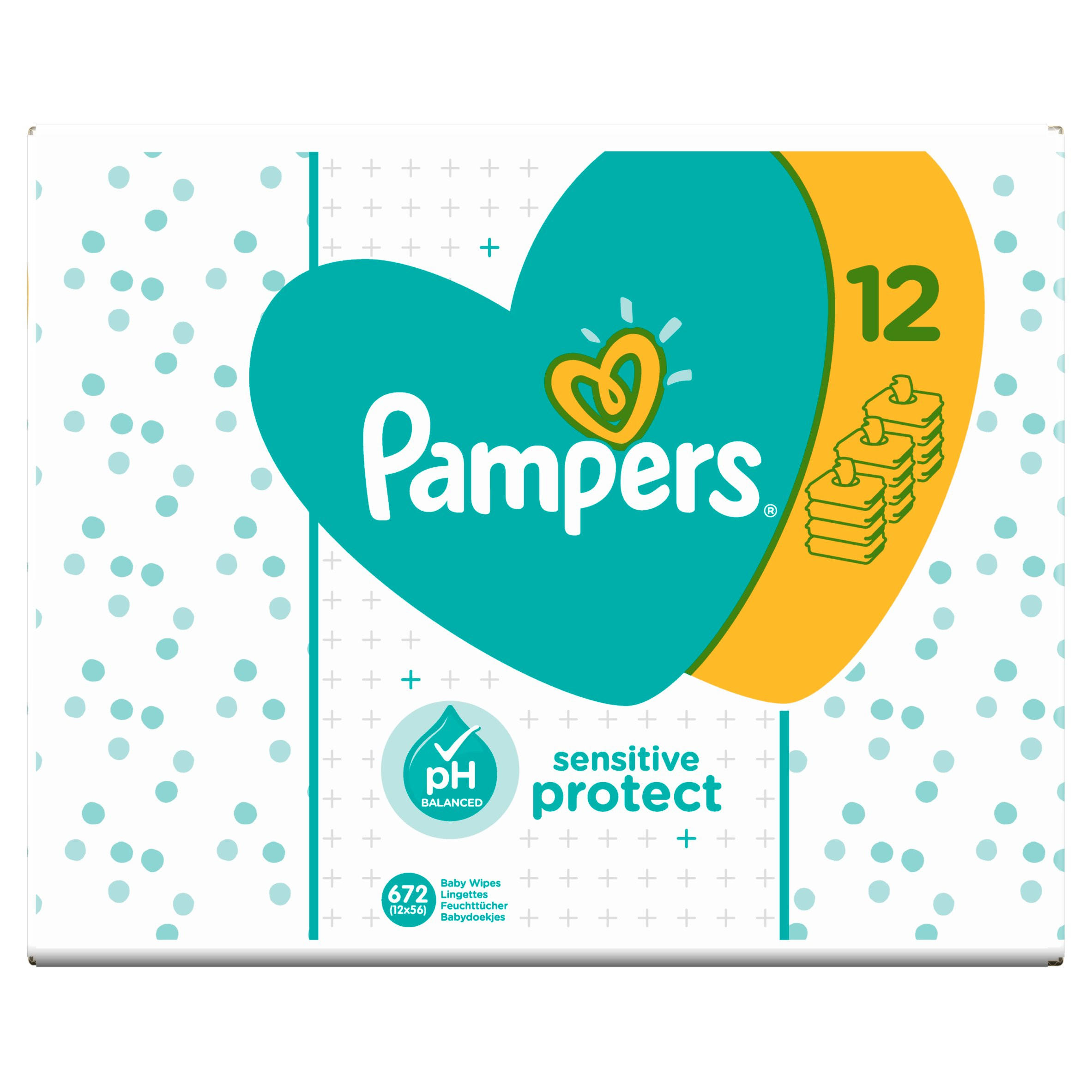 Pampers Sensitive Protect Baby Wipes 12 Packs = 672 Wipes | Iceland Foods