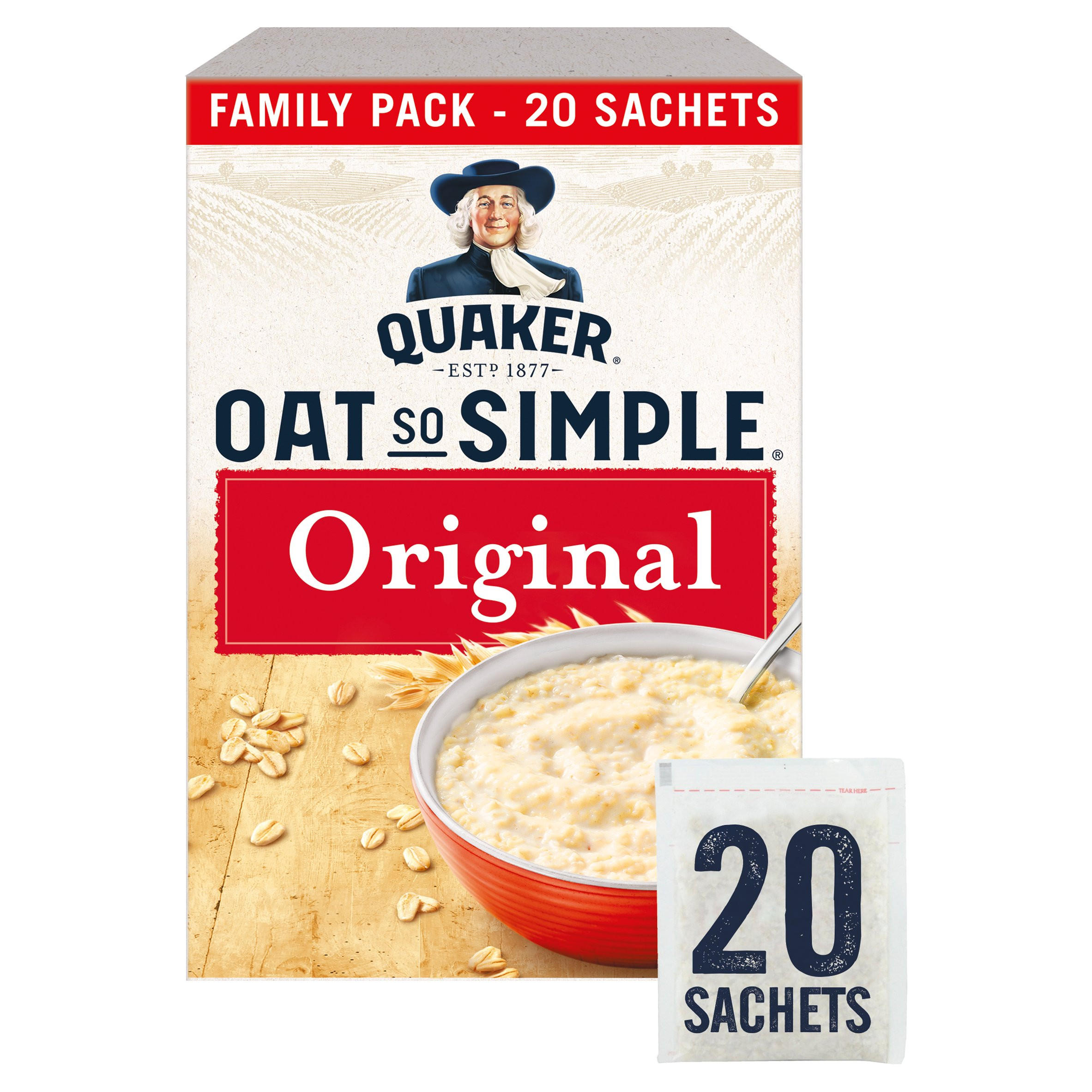 Quaker Oat So Simple Original Family Pack Porridge 20x27g | Iceland Foods