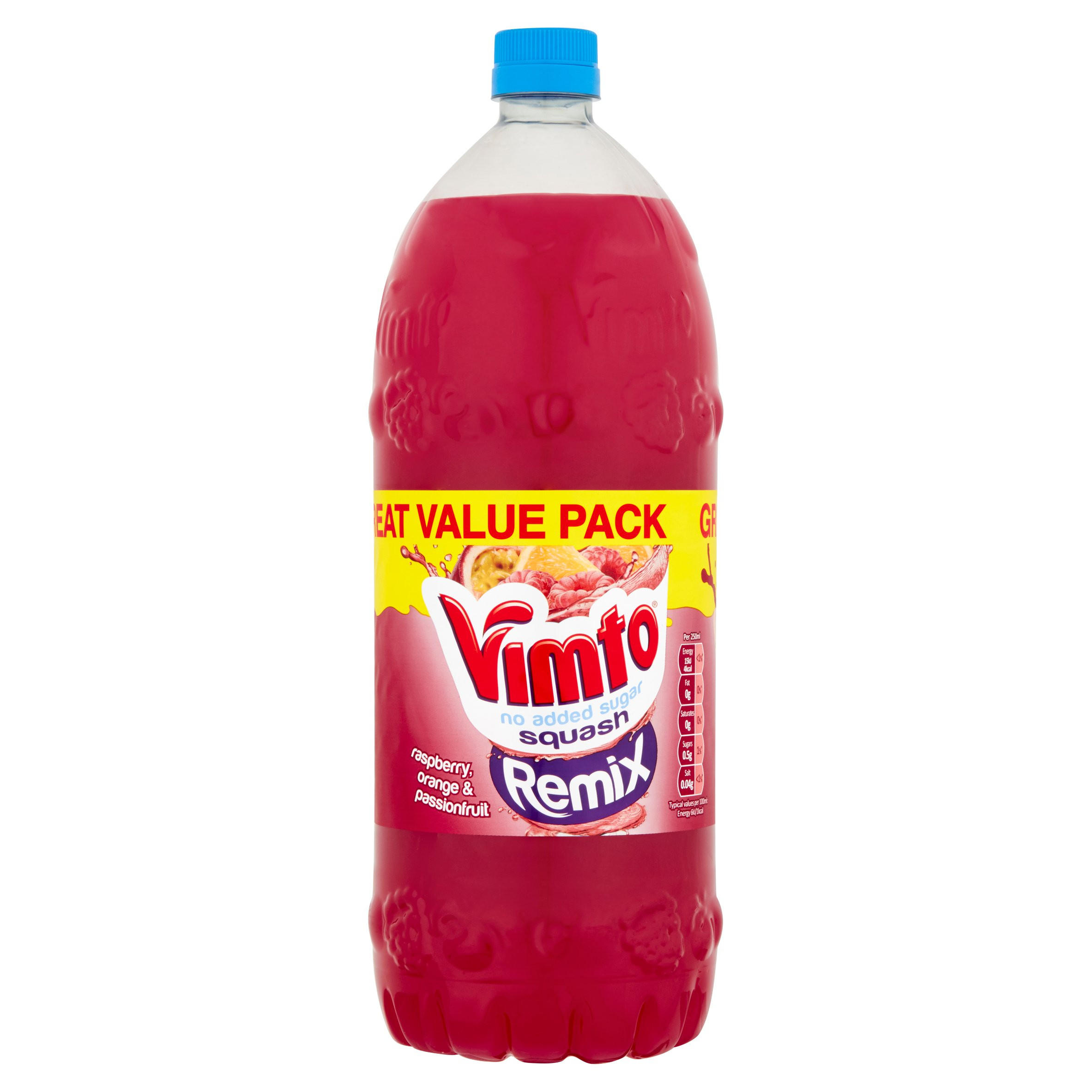 Vimto Squash Remix Raspberry, Orange & Passionfruit 3 Litre | Squash ...