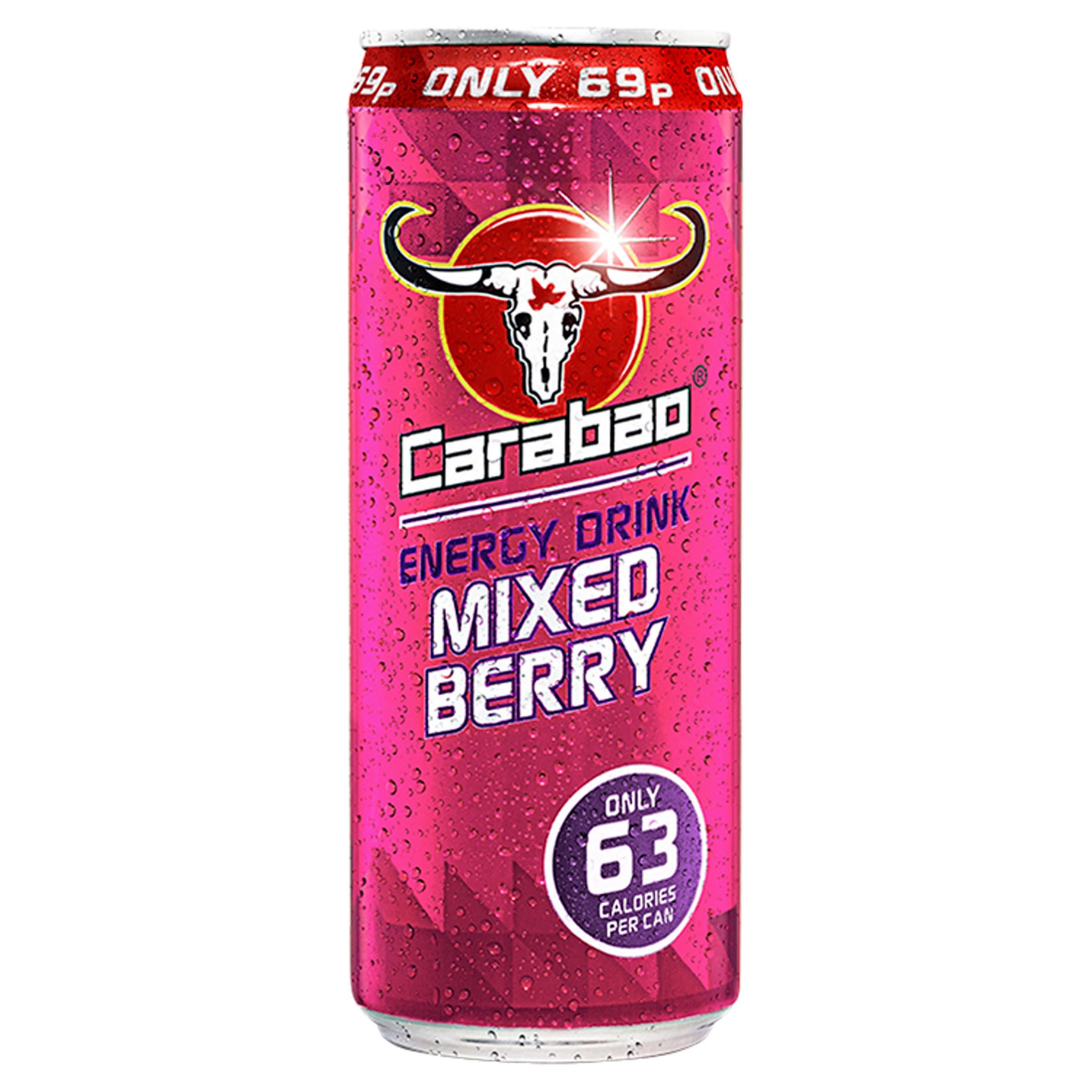 Carabao Energy Drink Mixed Berry 330ml 69p PMP | Sports & Energy Drinks ...