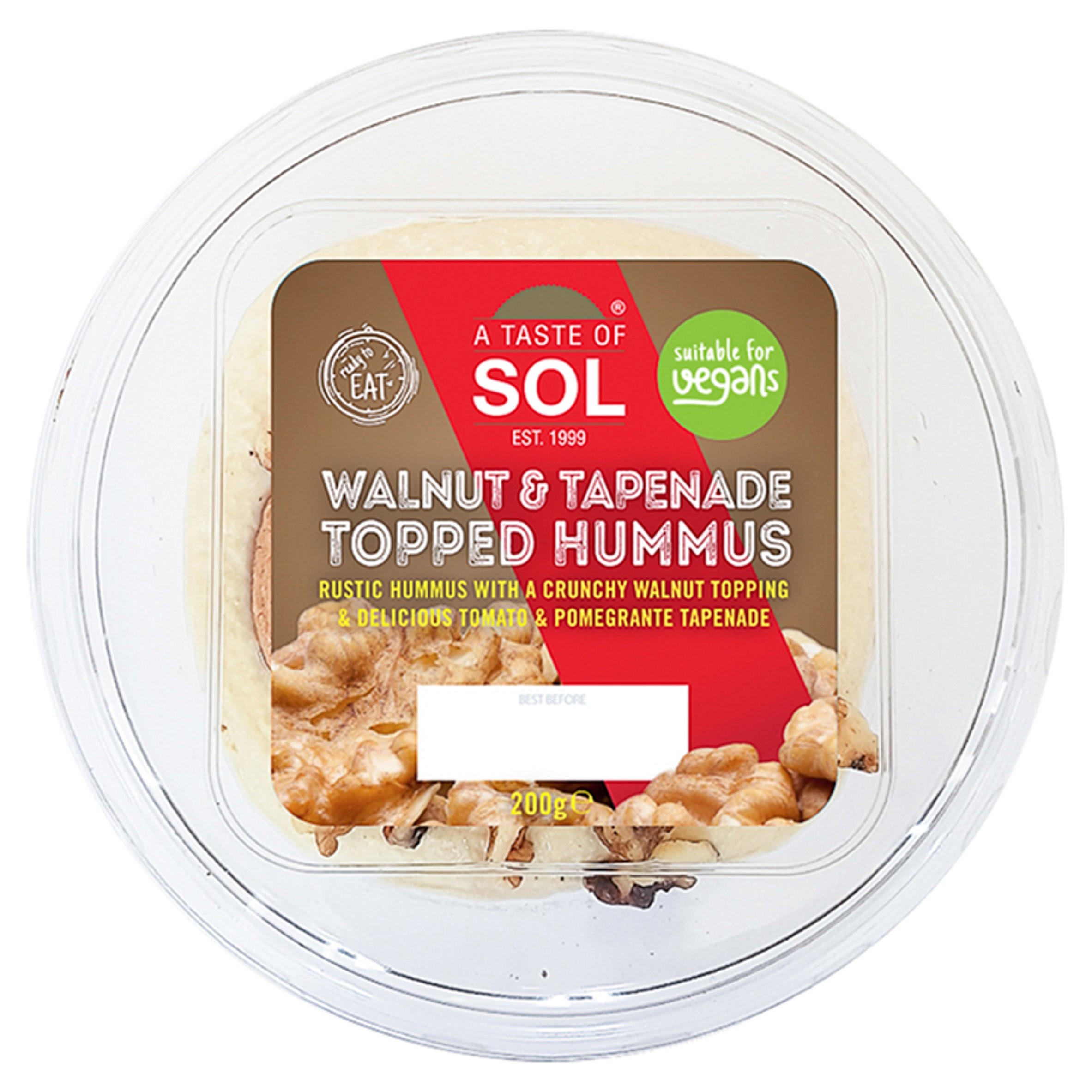 A Taste of Sol Walnut Tapenade Topped Hummus 200g | Iceland Foods