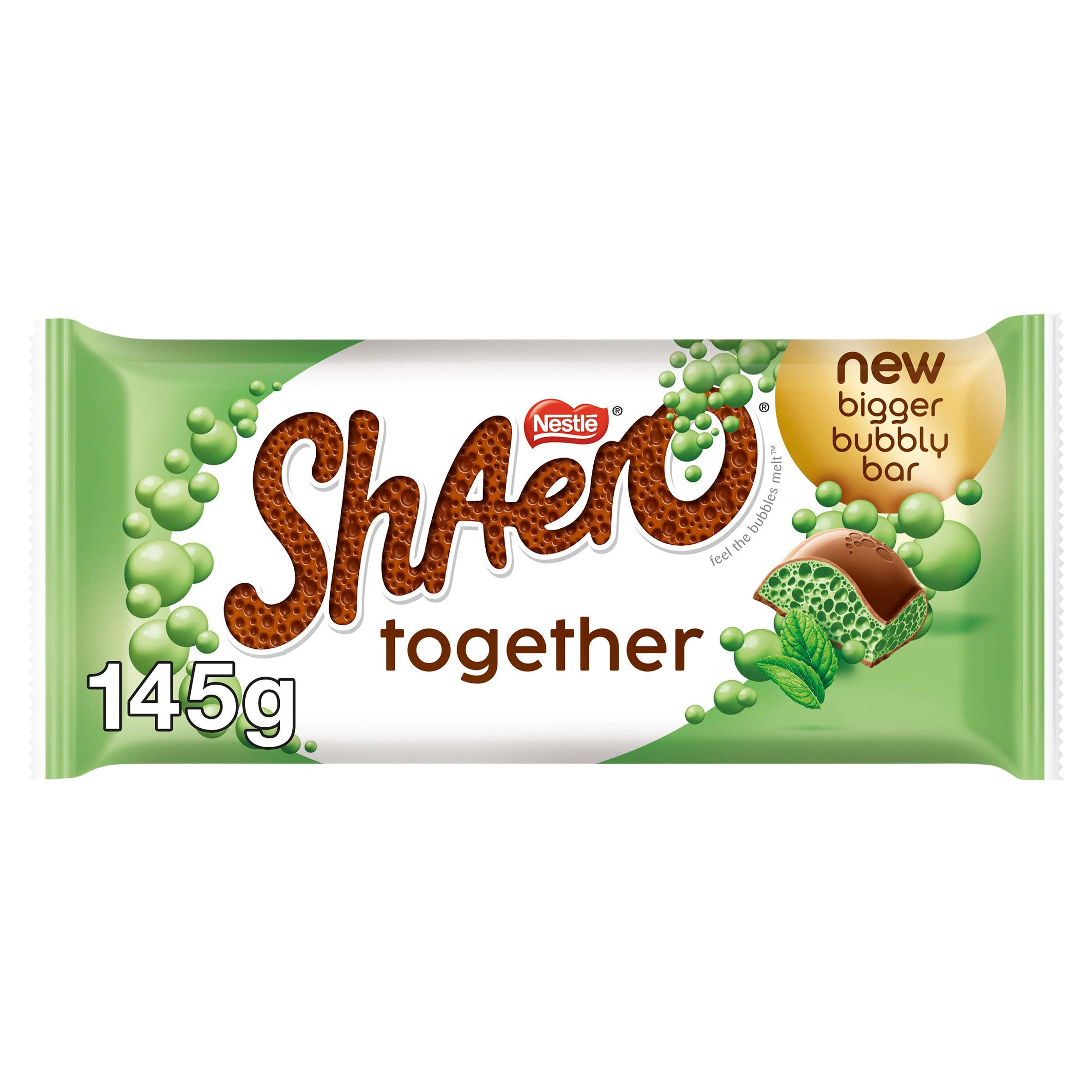 Aero Shaero Bubbly Peppermint Chocolate Sharing Bar 145g | Single ...