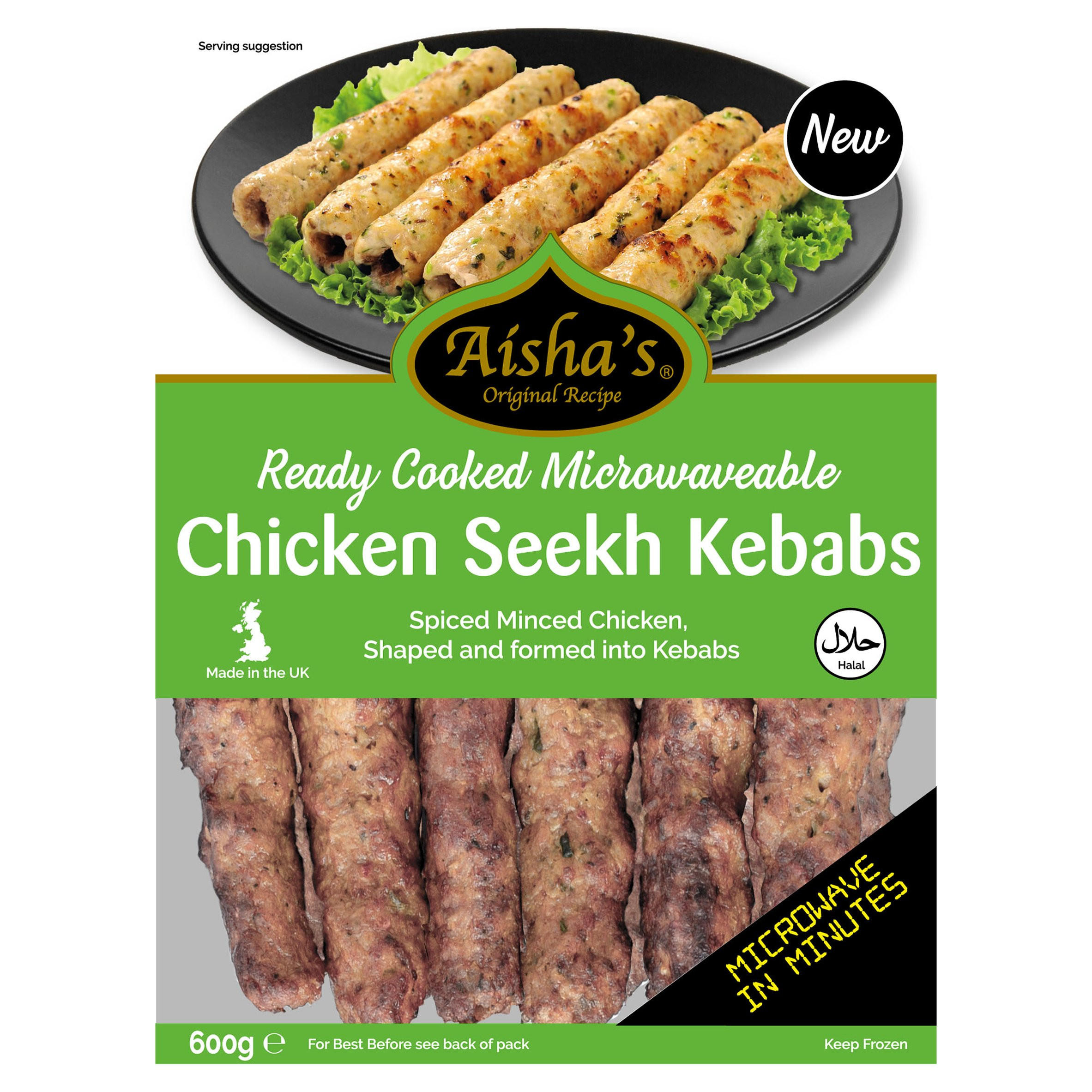 Aisha's Chicken Seekh Kebabs 600g | Chicken | Iceland Foods