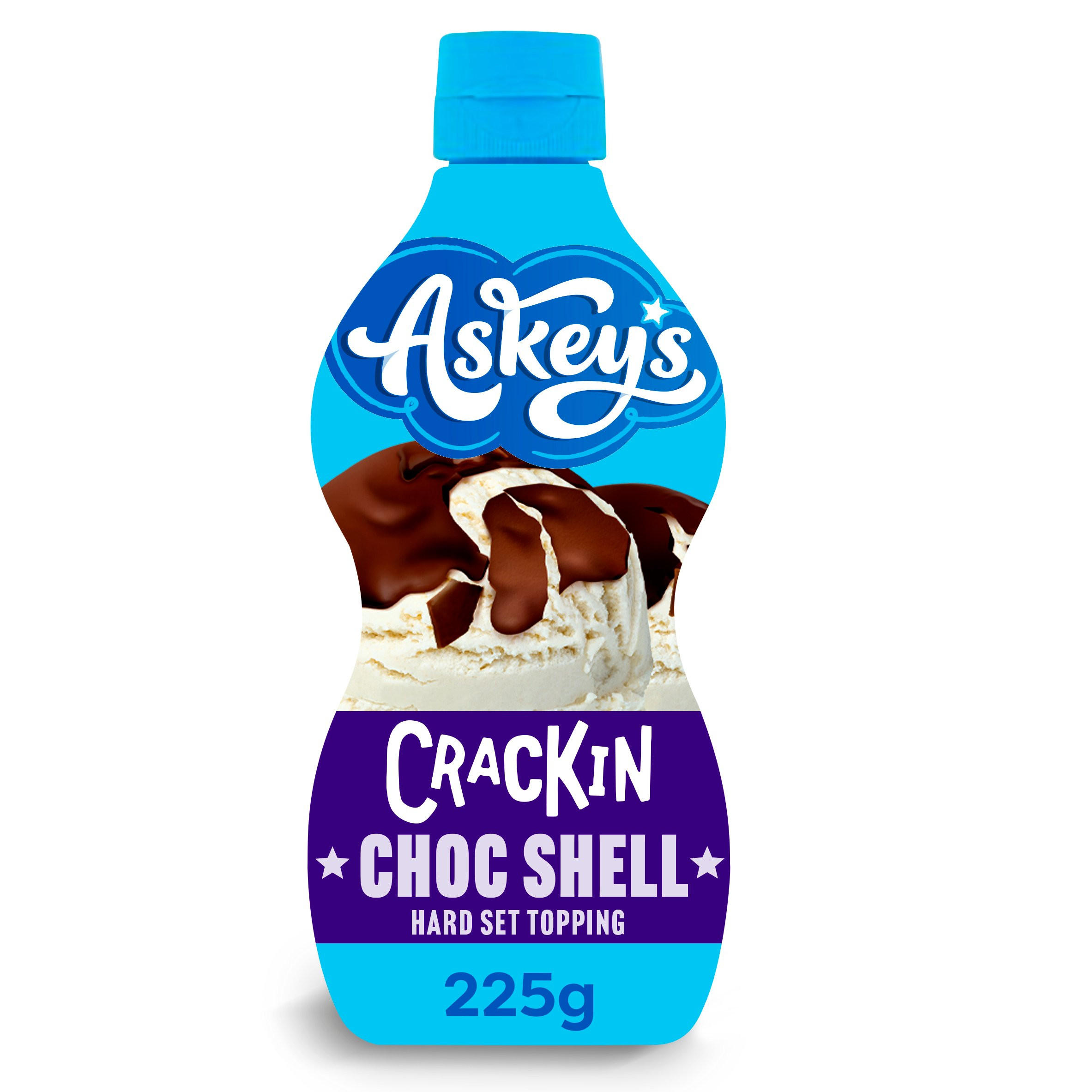 Askeys Crackin Choc Shell Hard Set Topping 225g | Ice Cream Toppings ...