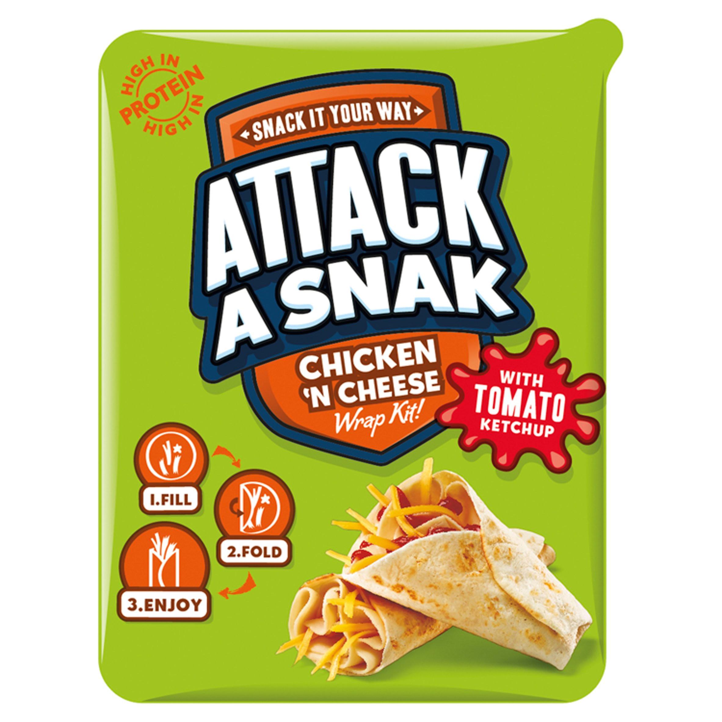 Attack a Snack Chicken 'n Cheese Wrap Kit with Tomato Ketchup 99g ...