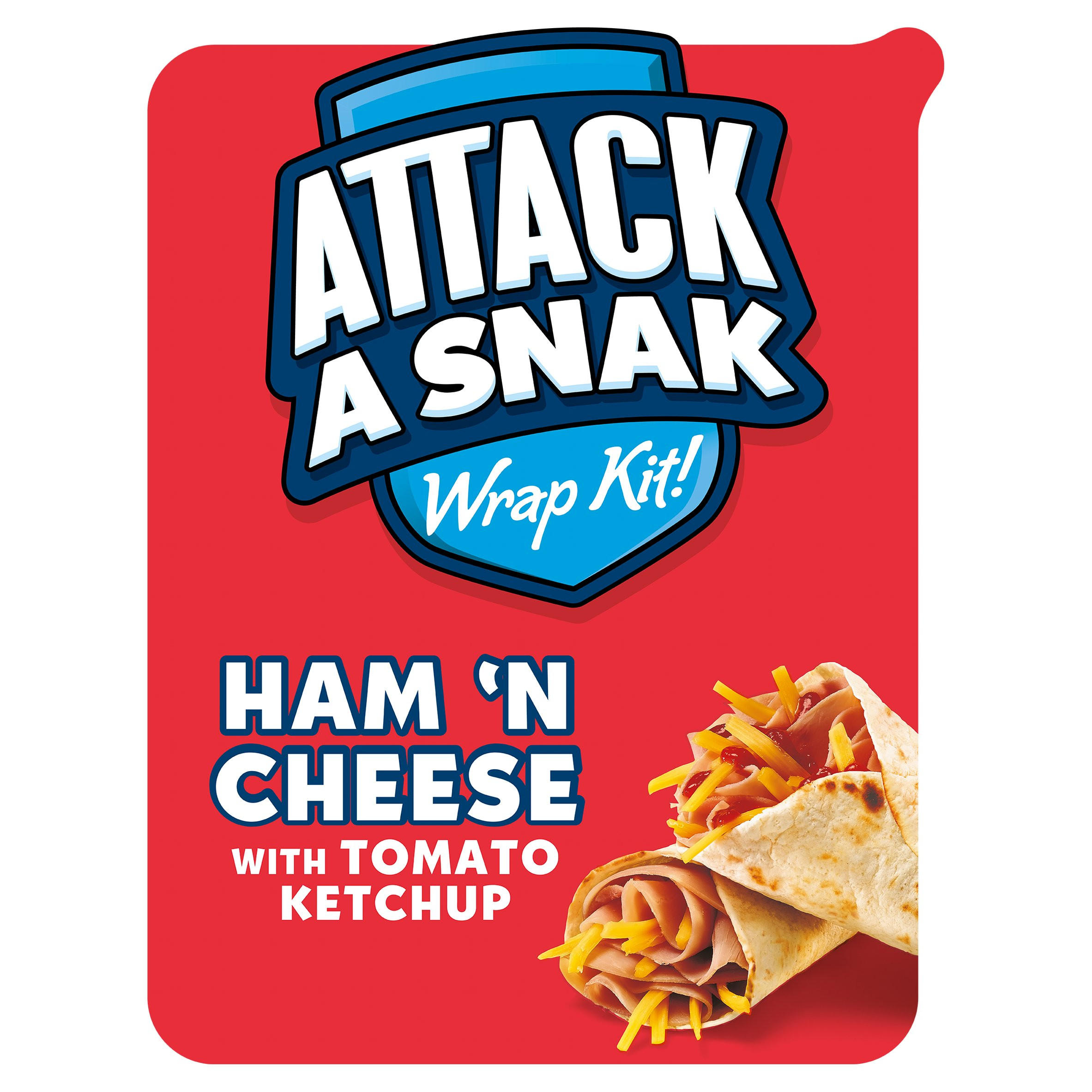 Attack a Snak Ham 'n Cheese Wrap Kit with Tomato Ketchup 86g | Iceland Foods