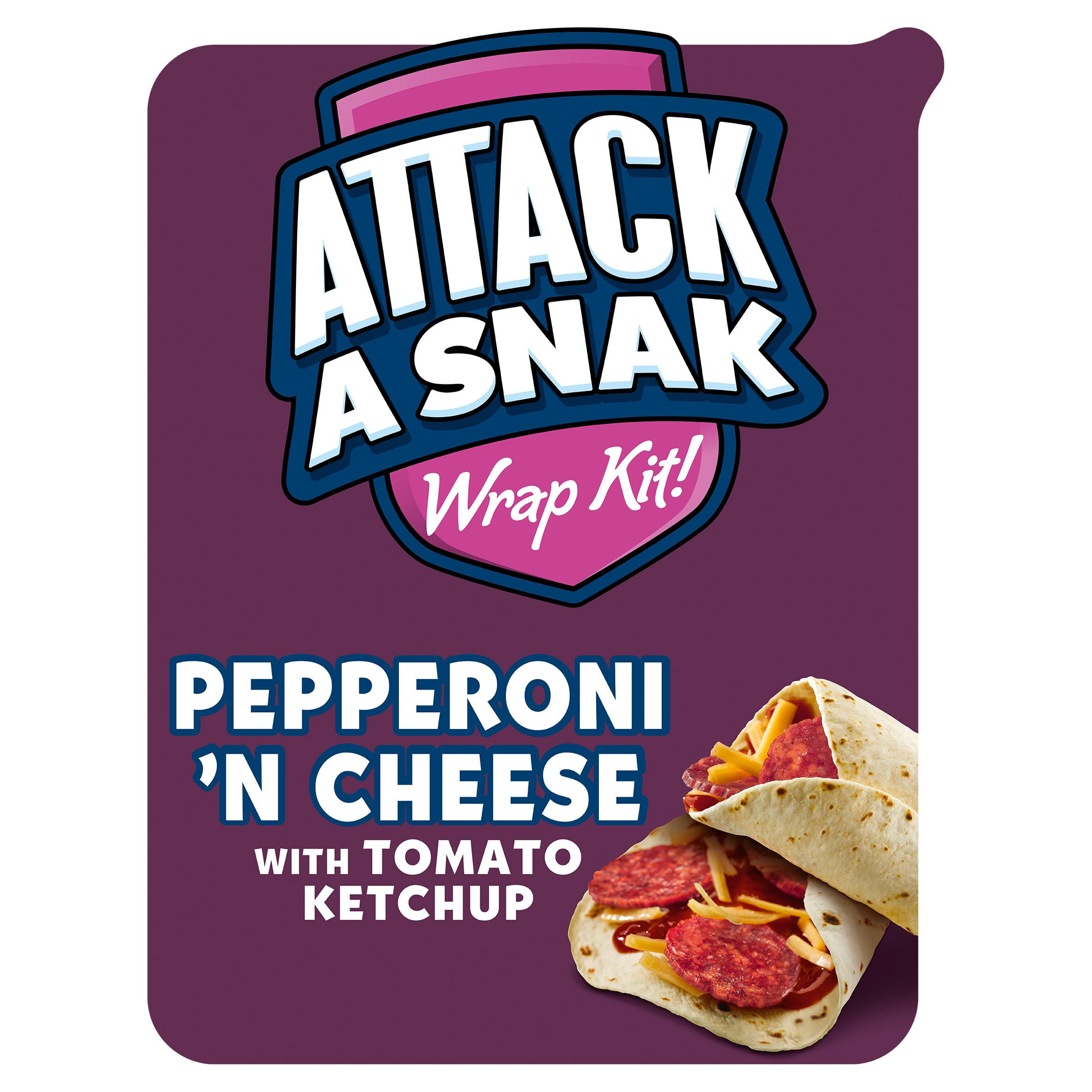 Attack a Snak Pepperoni N'Cheese Wrap Kit with Tomato Ketchup 83g ...