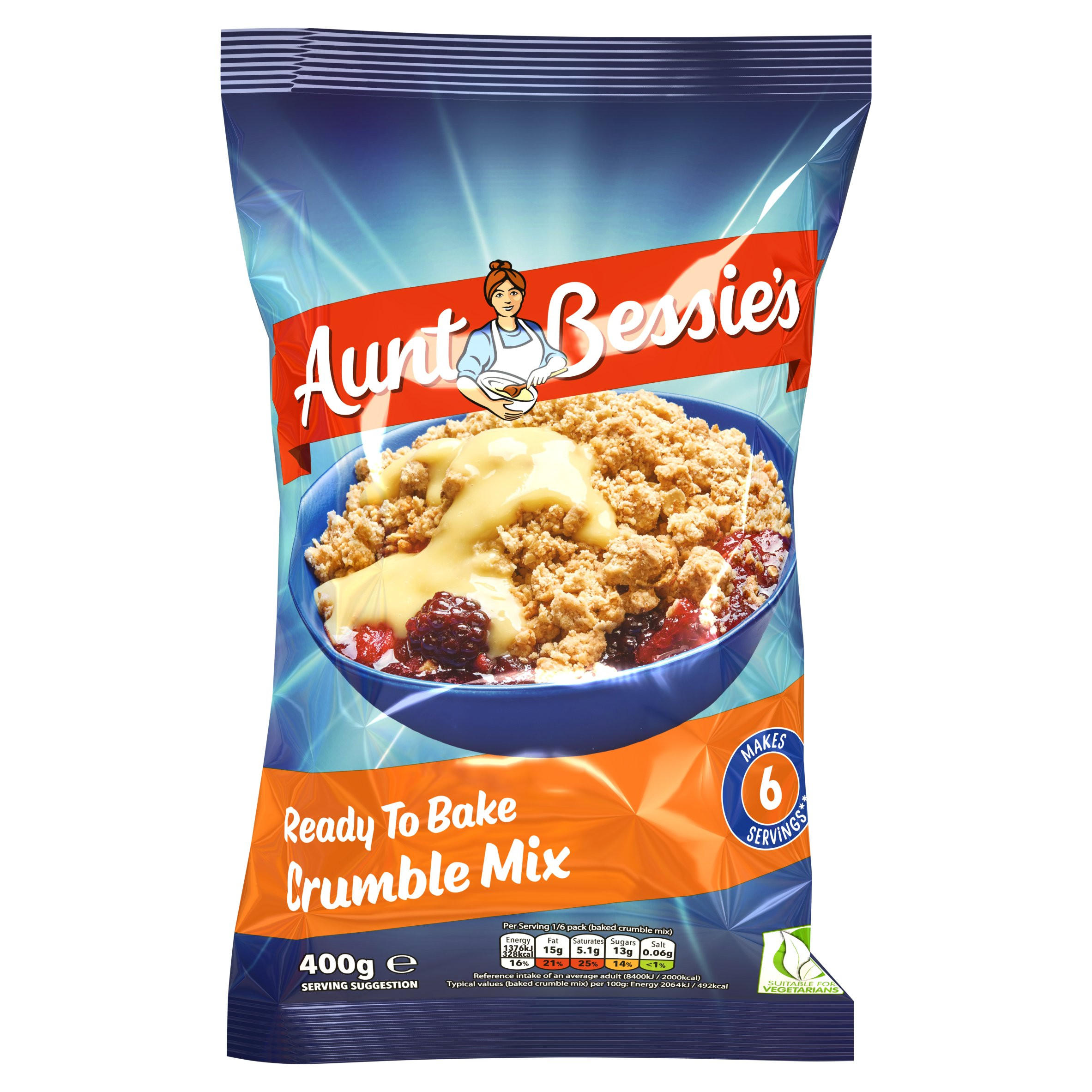 Aunt Bessie's Ready to Bake Crumble Mix 400g | Home Baking | Iceland Foods