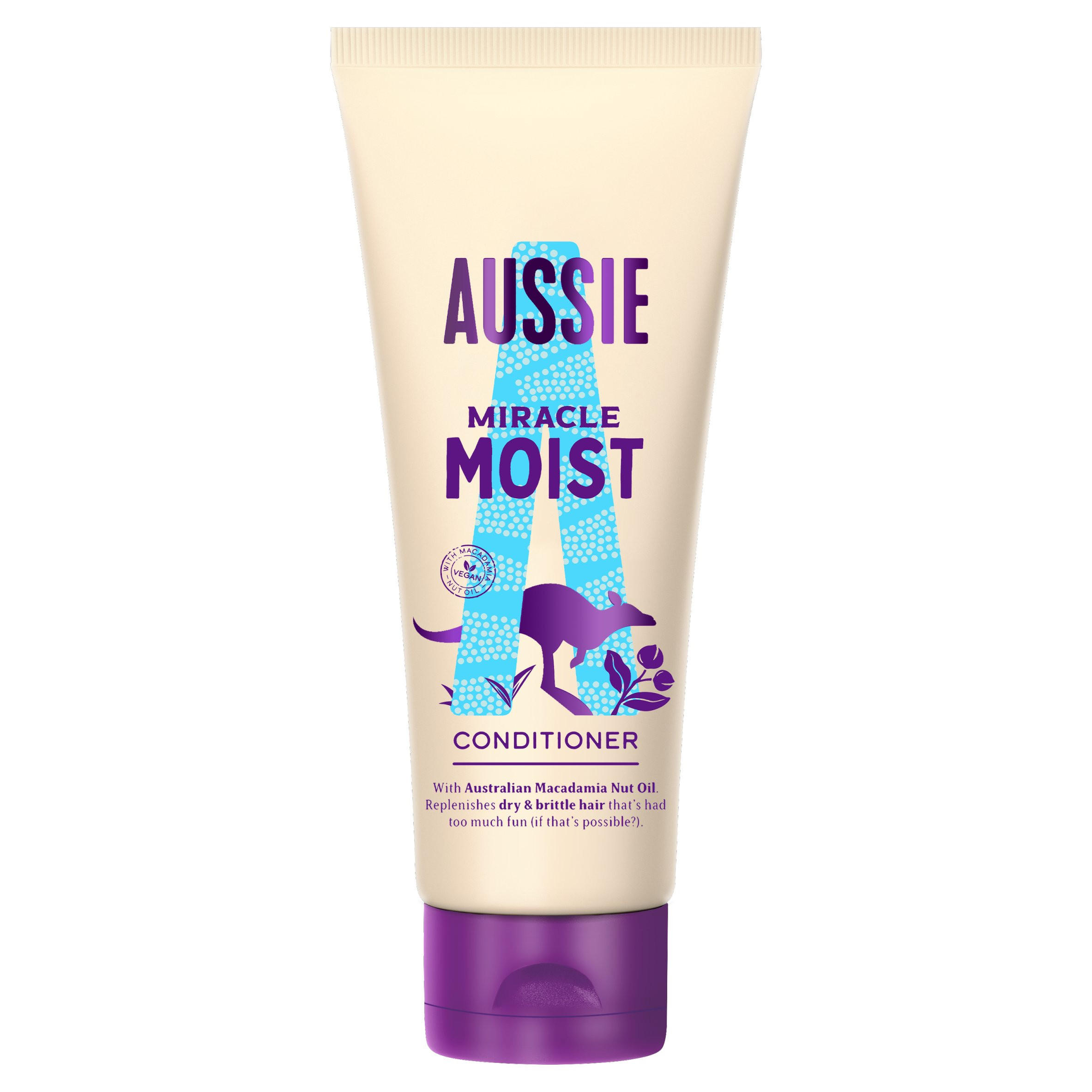 Aussie Miracle Moist Conditioner - Moisture-Quenching, Replenishes Dry ...