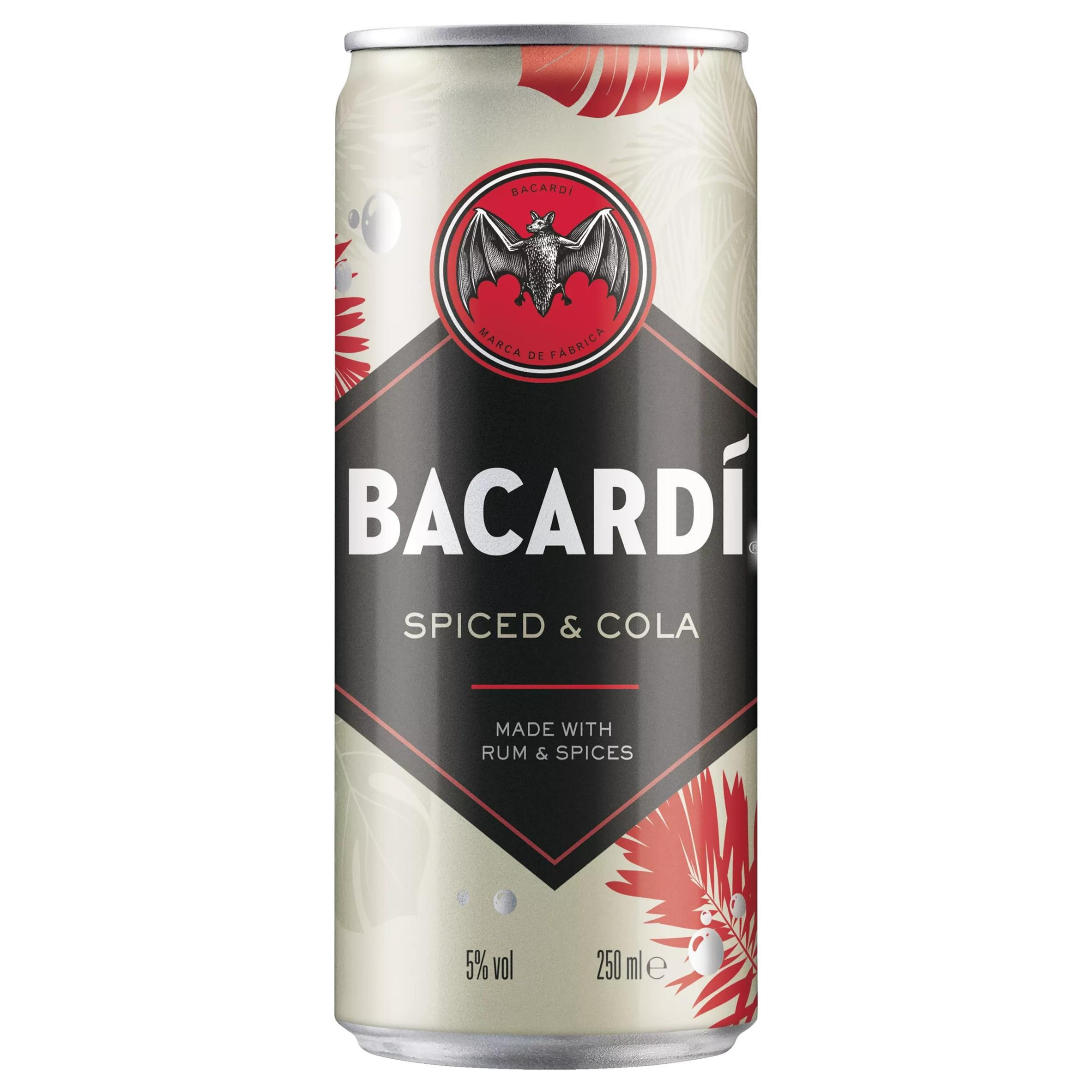 BACARDÍ Spiced and Cola Premix Rum Cocktail 25cL | Spirits & Pre-Mixed ...