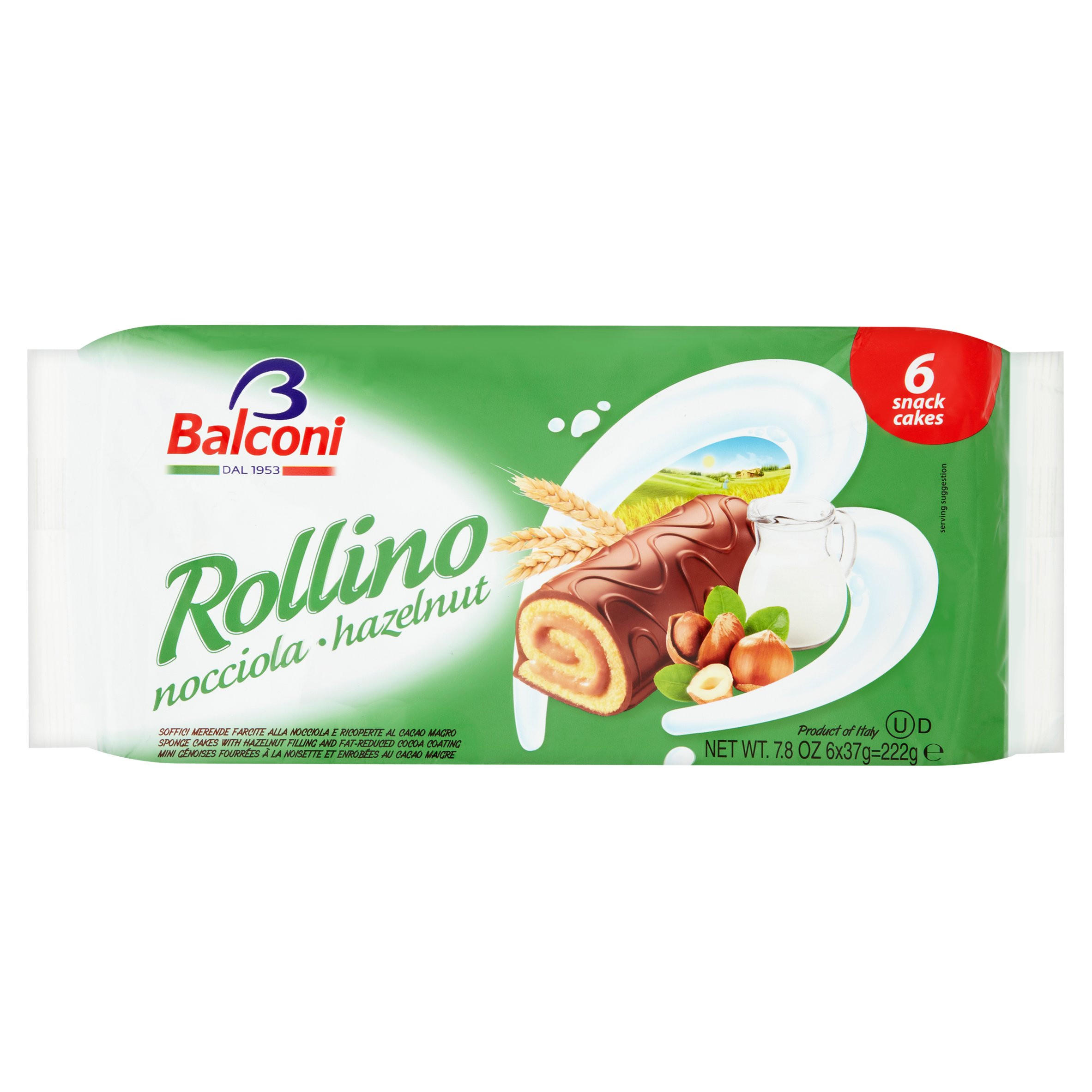 Balconi Rollino Hazelnut 6 x 37g (222g) | Mini Rolls & Cake Bars ...
