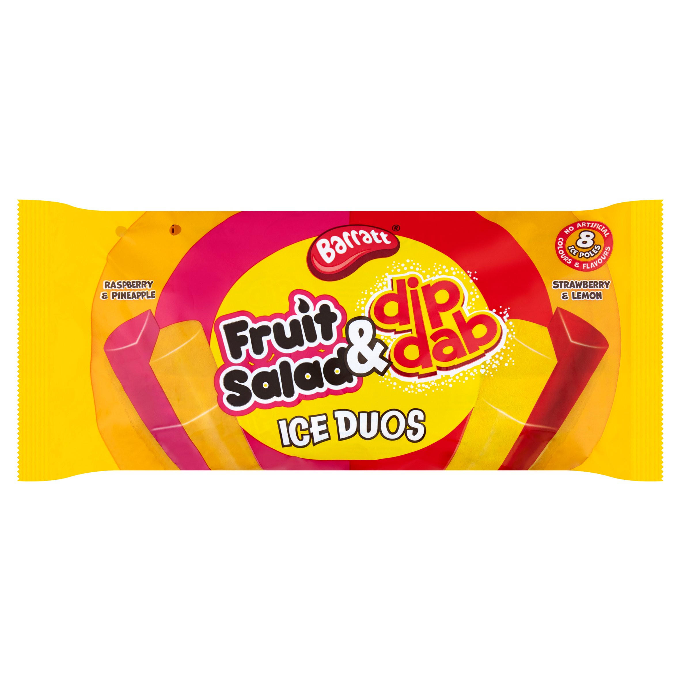 Barratt Fruit Salad & Dip Dab Ice Duos Raspberry & Pineapple ...