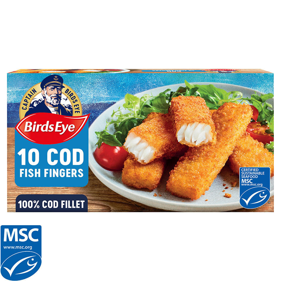 Birds Eye 10 Breaded Cod Fish Fingers 280g | Fish Fingers, Fish Cakes ...