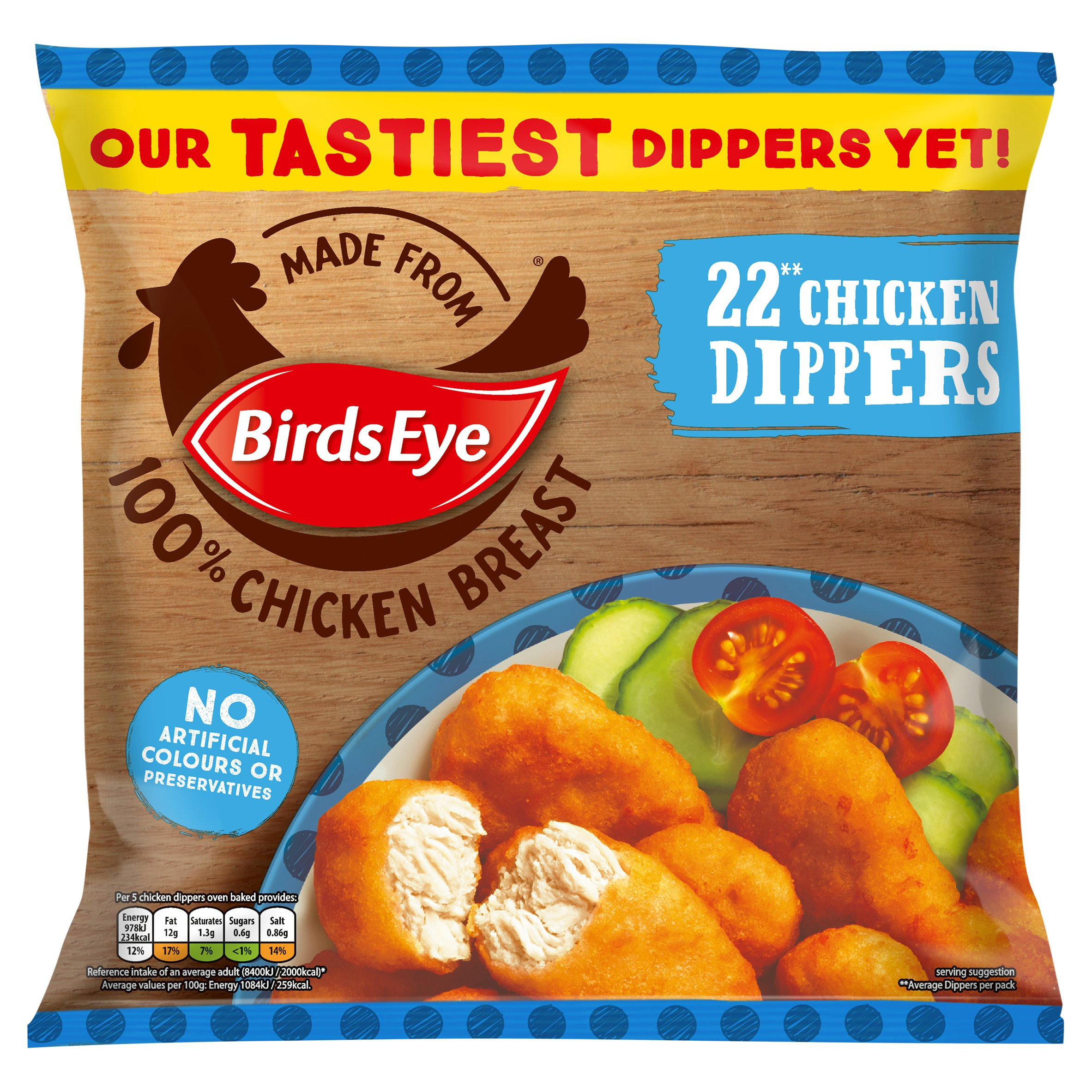 Birds Eye 22 Chicken Dippers 403g | Breaded & Battered Chicken ...