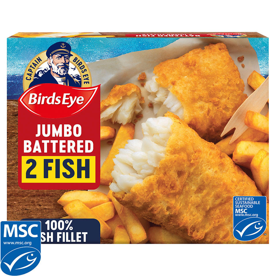Birds Eye 2 Jumbo Battered Fish Fillets 400g | Battered & Breaded Fish ...
