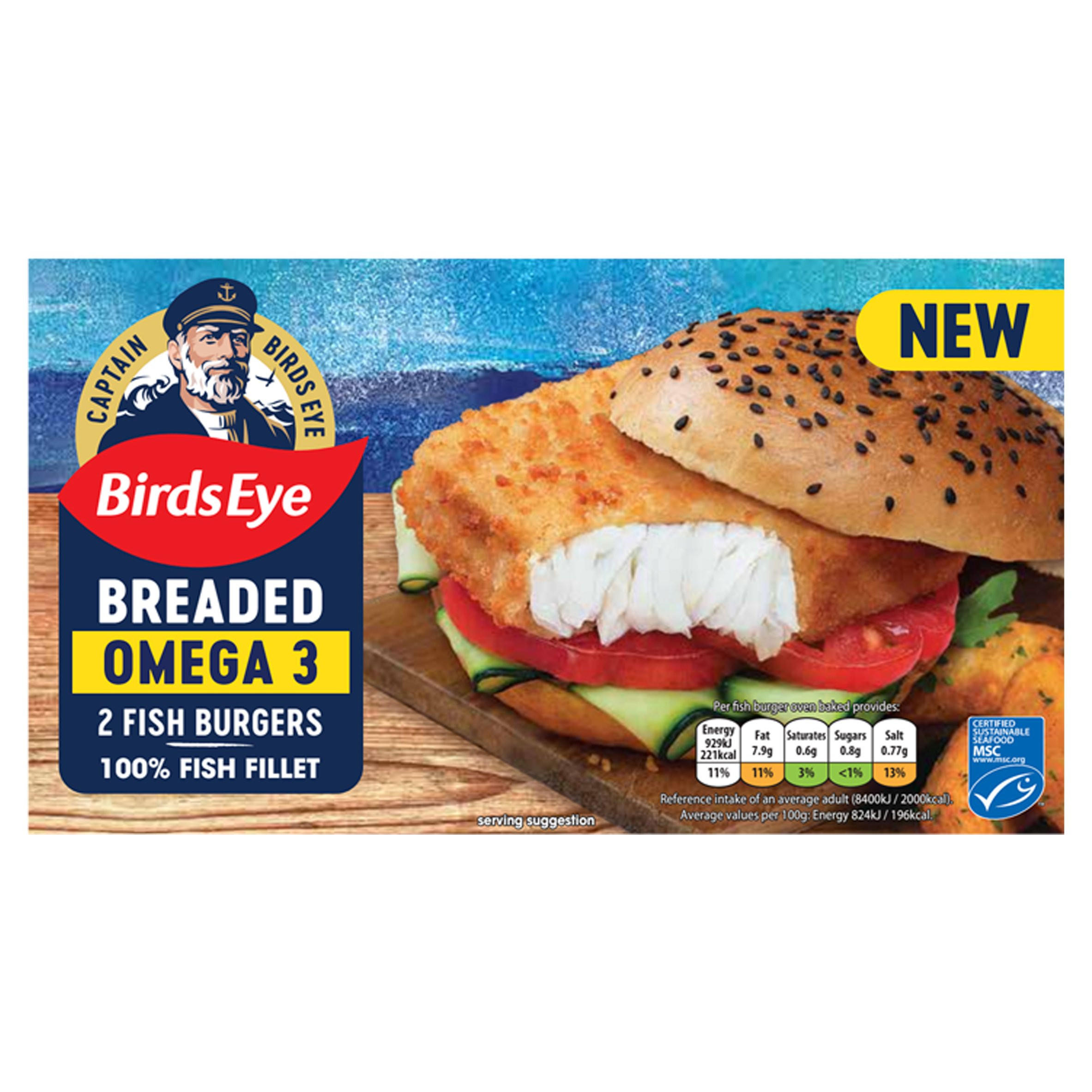 Birds Eye 2 Omega 3 Breaded Fish Burgers 227g | Fish Fingers, Fish ...