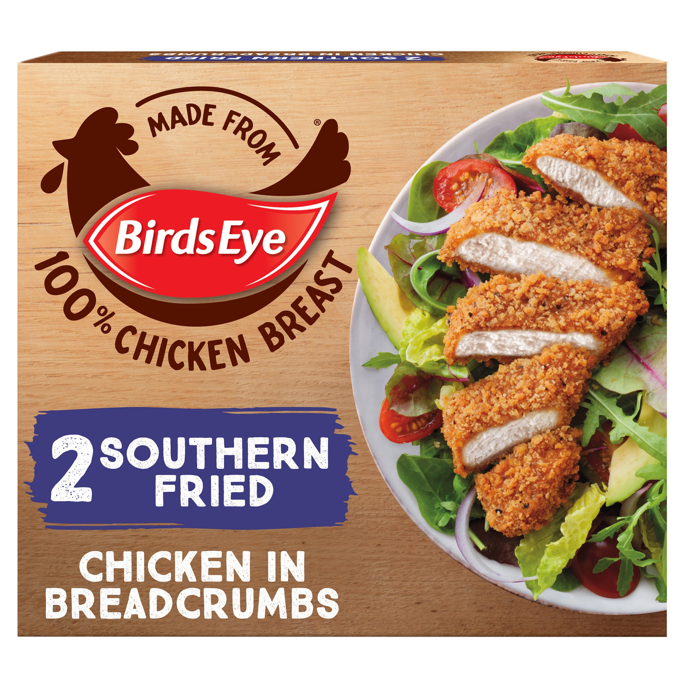 Birds Eye 2 Southern Fried Breaded Chicken Breast Steaks 180g Breaded