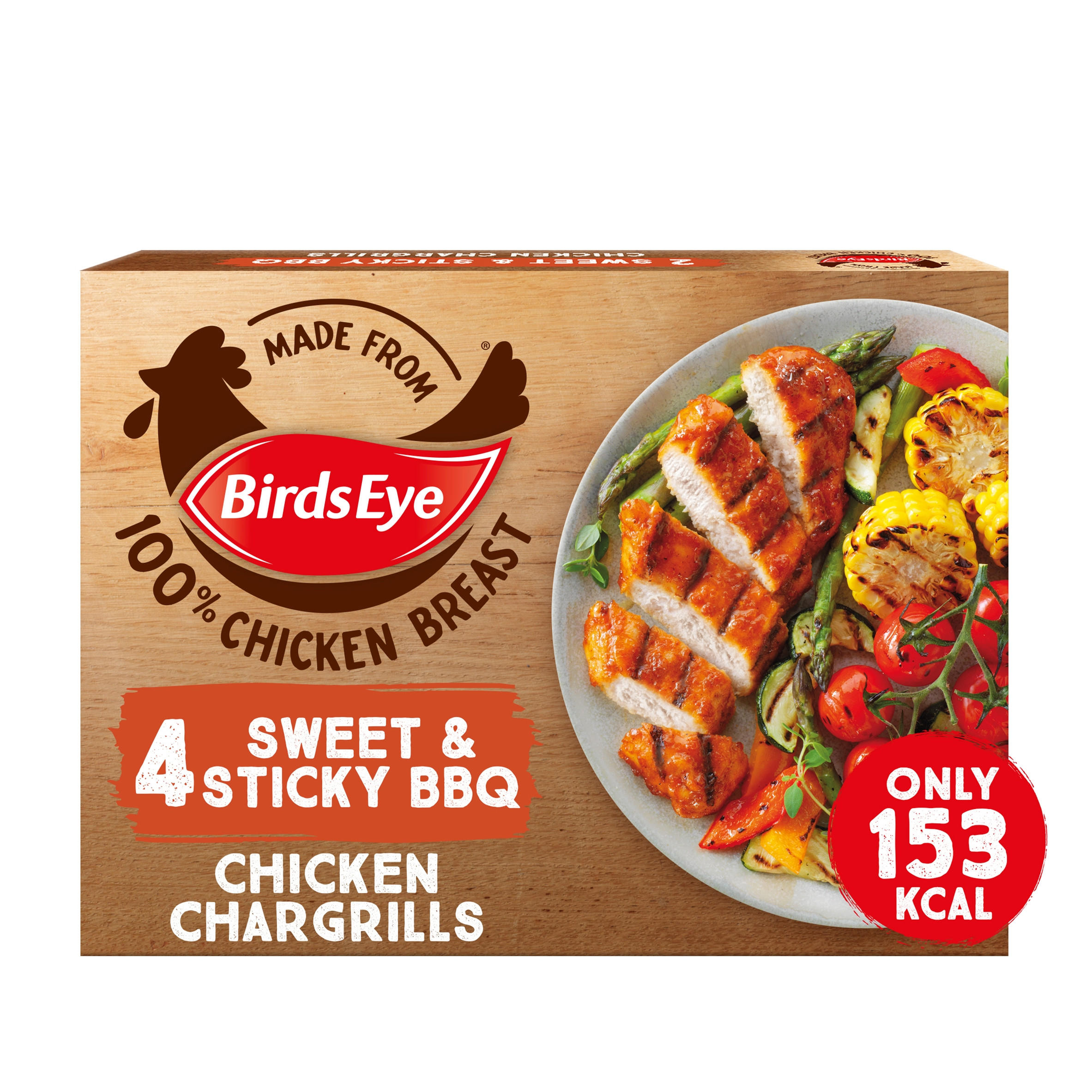 Birds Eye 4 Sweet & Sticky BBQ Chicken Chargrills 348g | Chicken ...