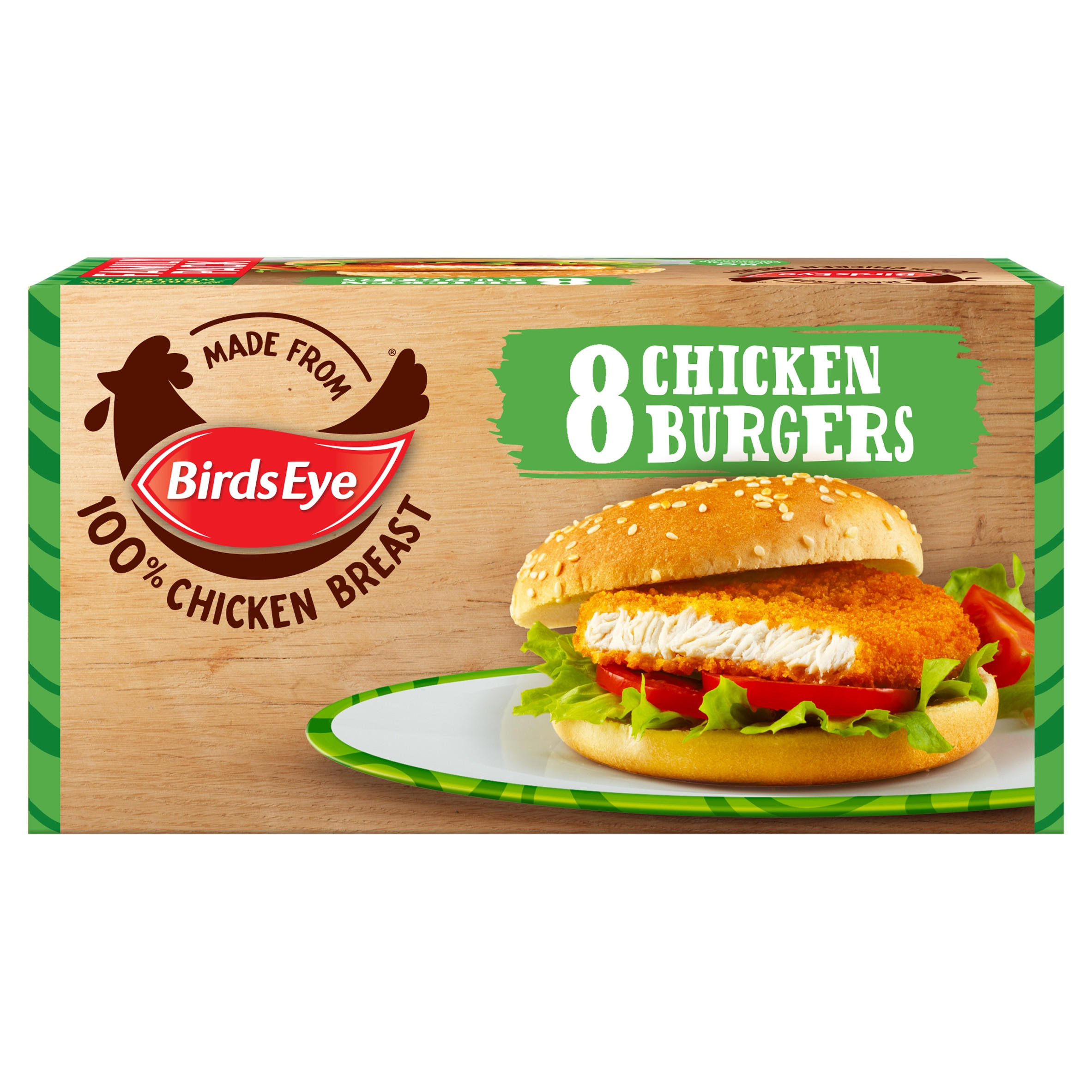 Birds Eye 8 Wholegrain Breaded Chicken Burgers 400g | Burgers | Iceland ...