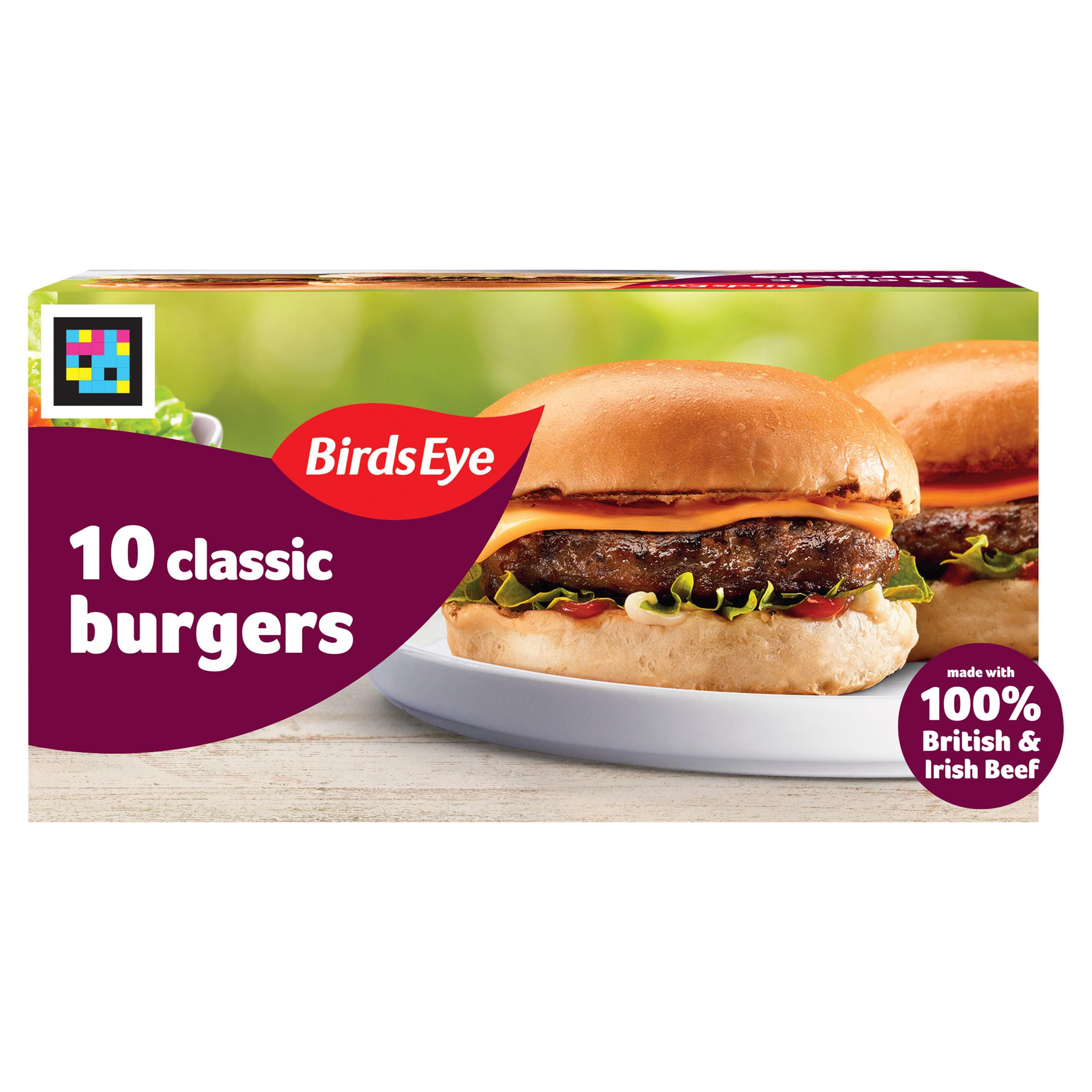 Birds Eye Classic 10 Beef Burgers with Onion 567g | Iceland Foods