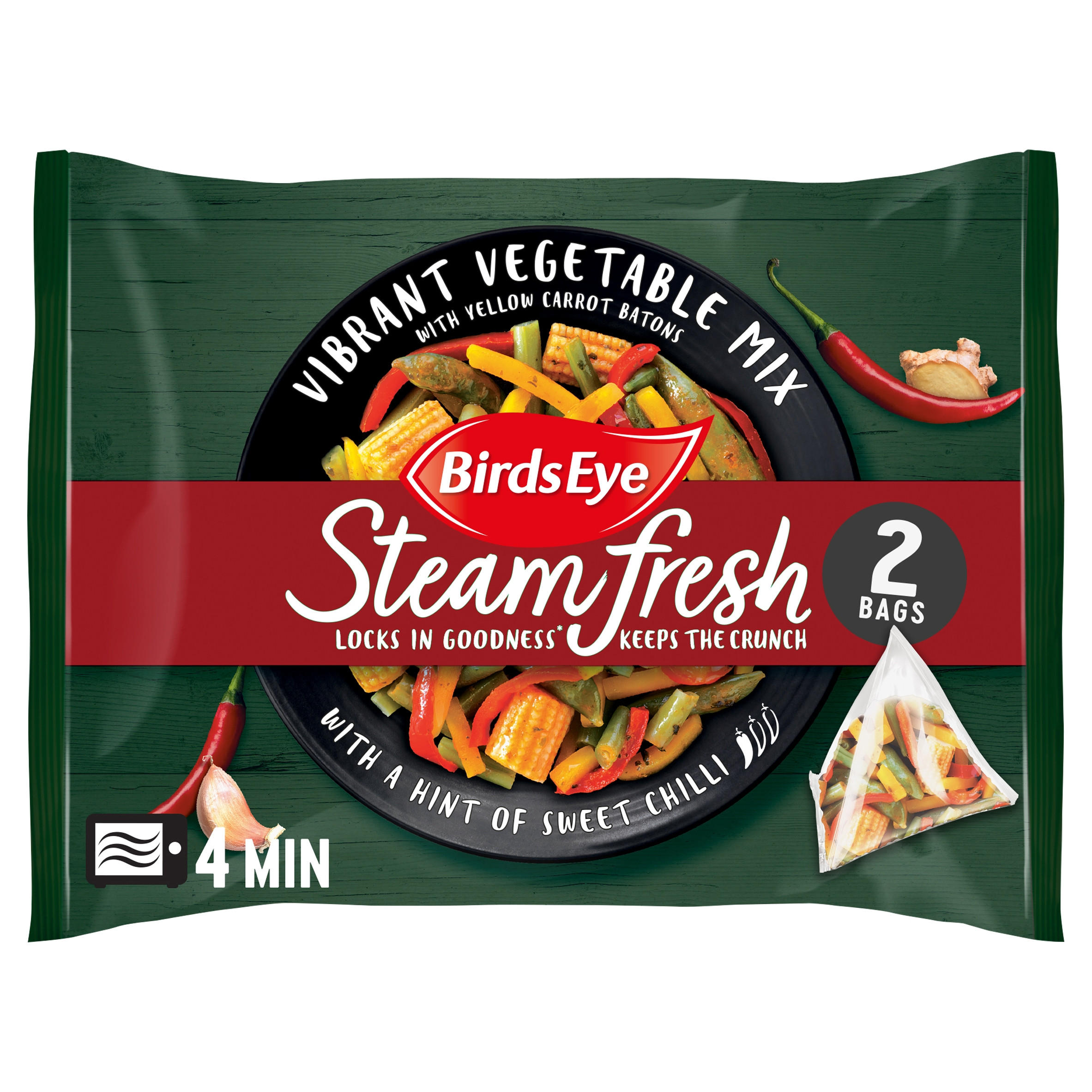 Birds Eye Steamfresh 2 Sweet Chilli Vibrant Vegetable Mix Steam Bags ...