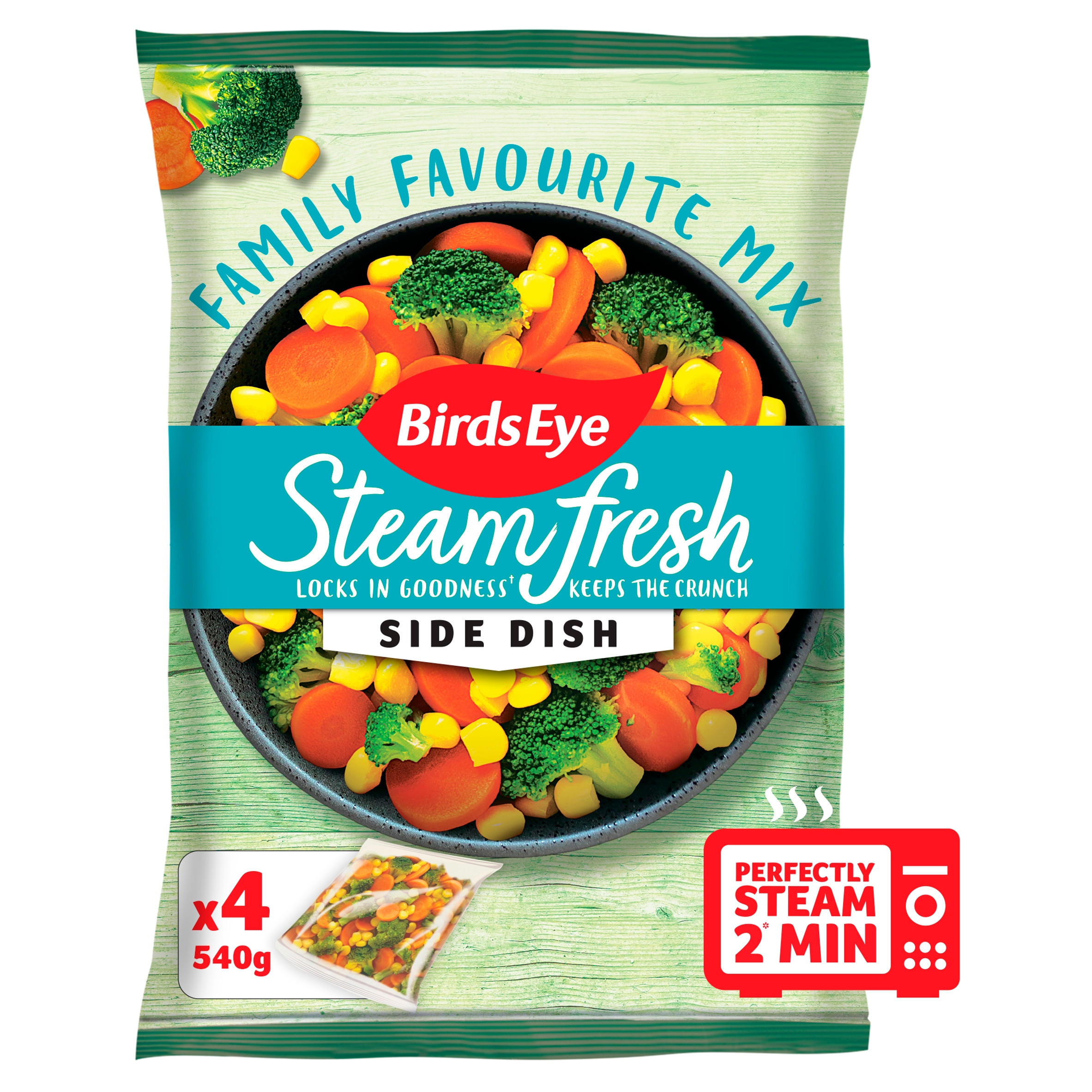 Birds Eye Steamfresh 4 Family Favourites Steam Bags 540g | Vegetables ...