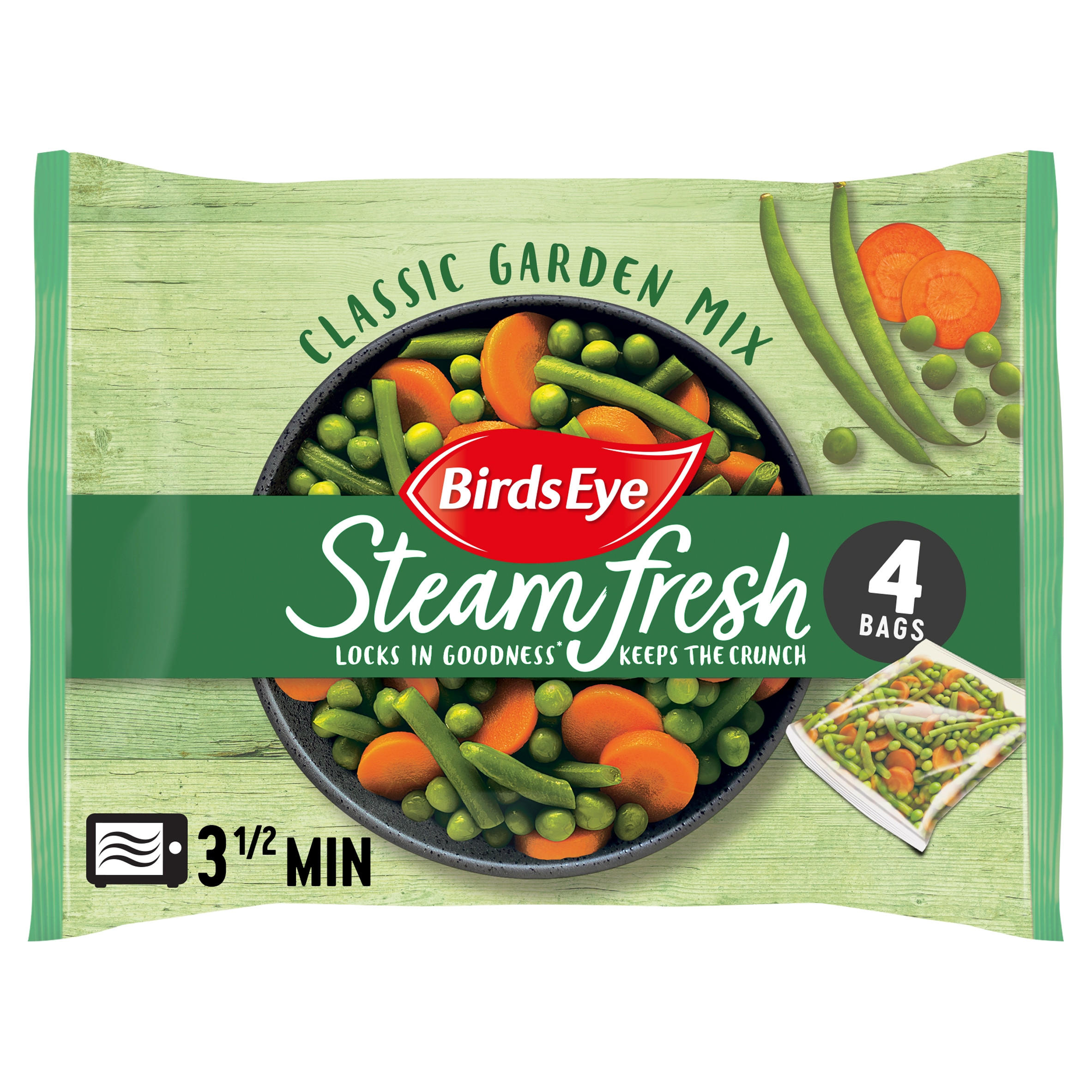 Birds Eye Steamfresh 4 Garden Mix Steam Bags 540g | Vegetables ...