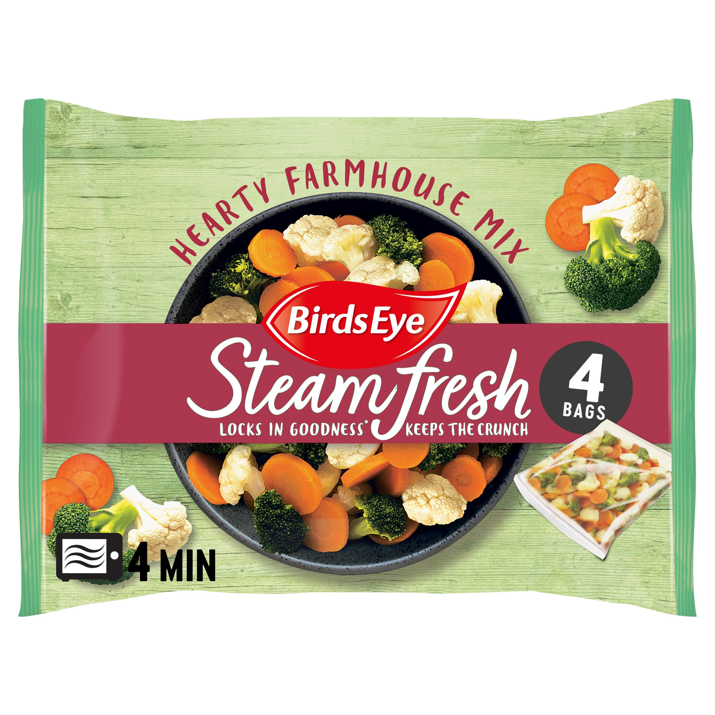 Birds Eye Steamfresh 4 Hearty Farmhouse Mix Steam Bags 540g ...