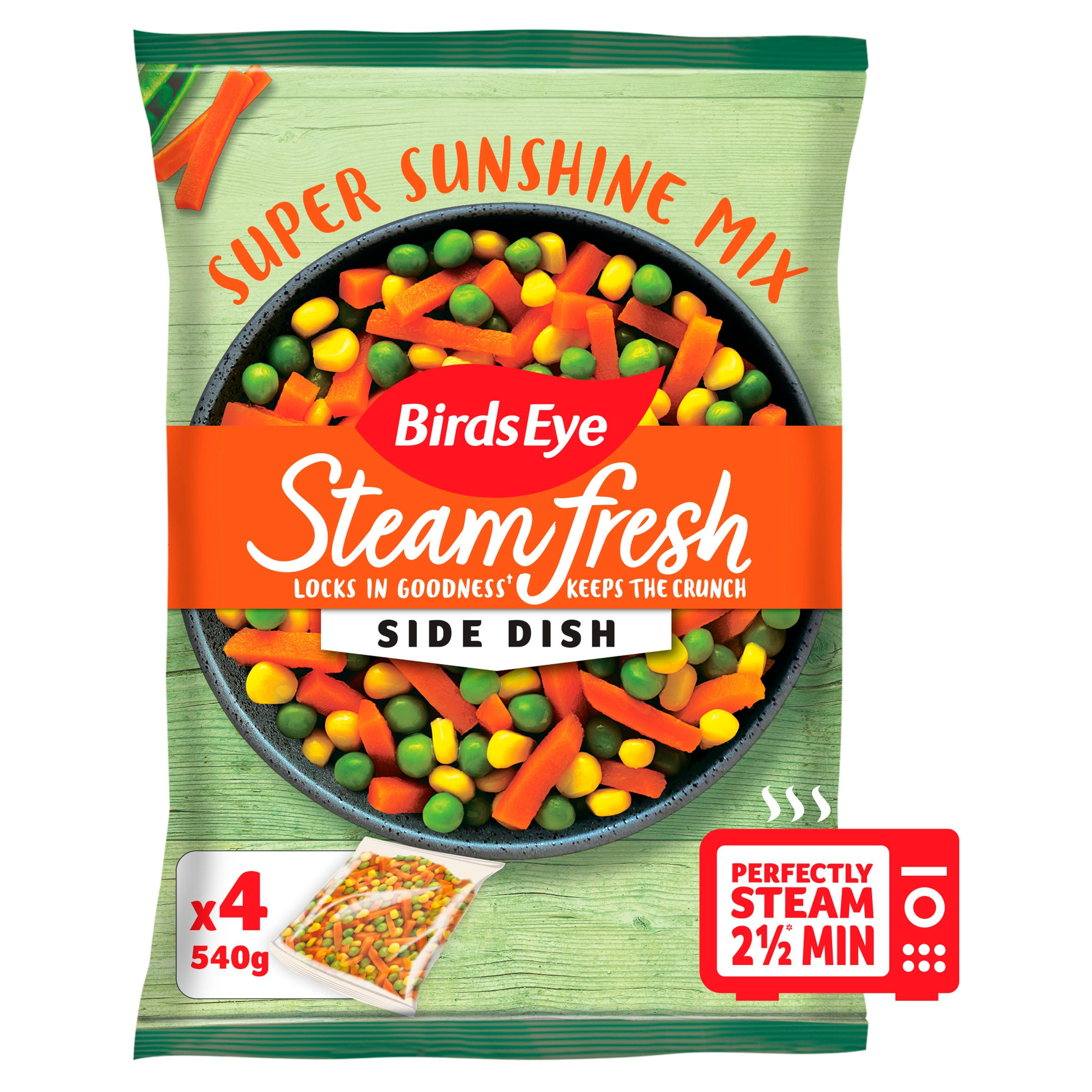 Birds Eye Steamfresh 4 Super Sunshine Steam Bags 540g | Vegetables ...