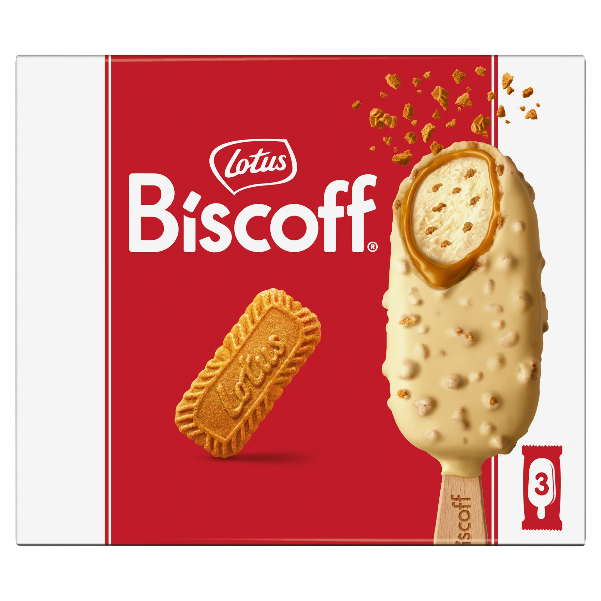 Biscoff White Chocolate Ice Cream Sticks 3x90ml | Ice Cream Cones ...