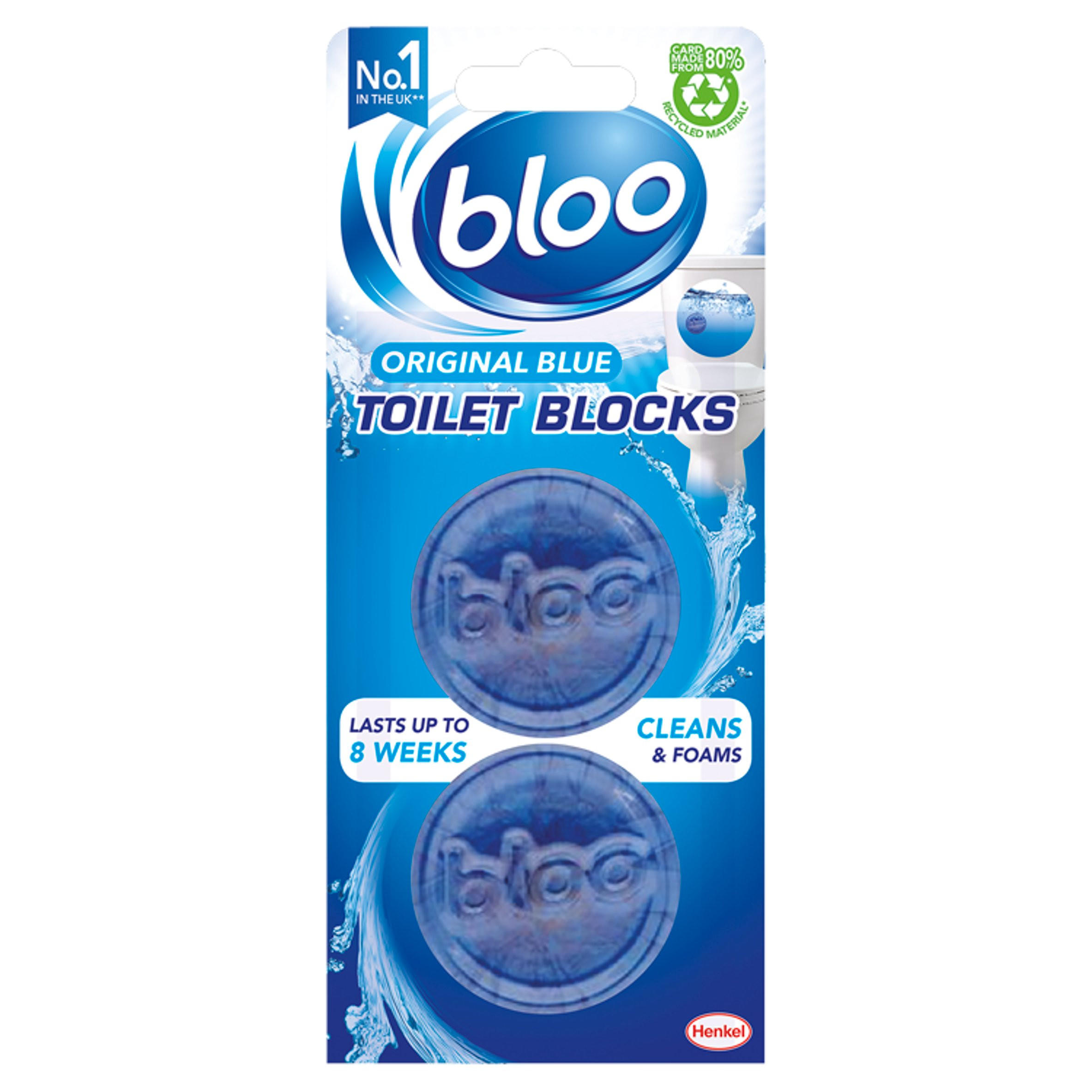 Bloo In-Cistern Original Blue Toilet Blocks 2 x 38g | Bathroom & Toilet ...