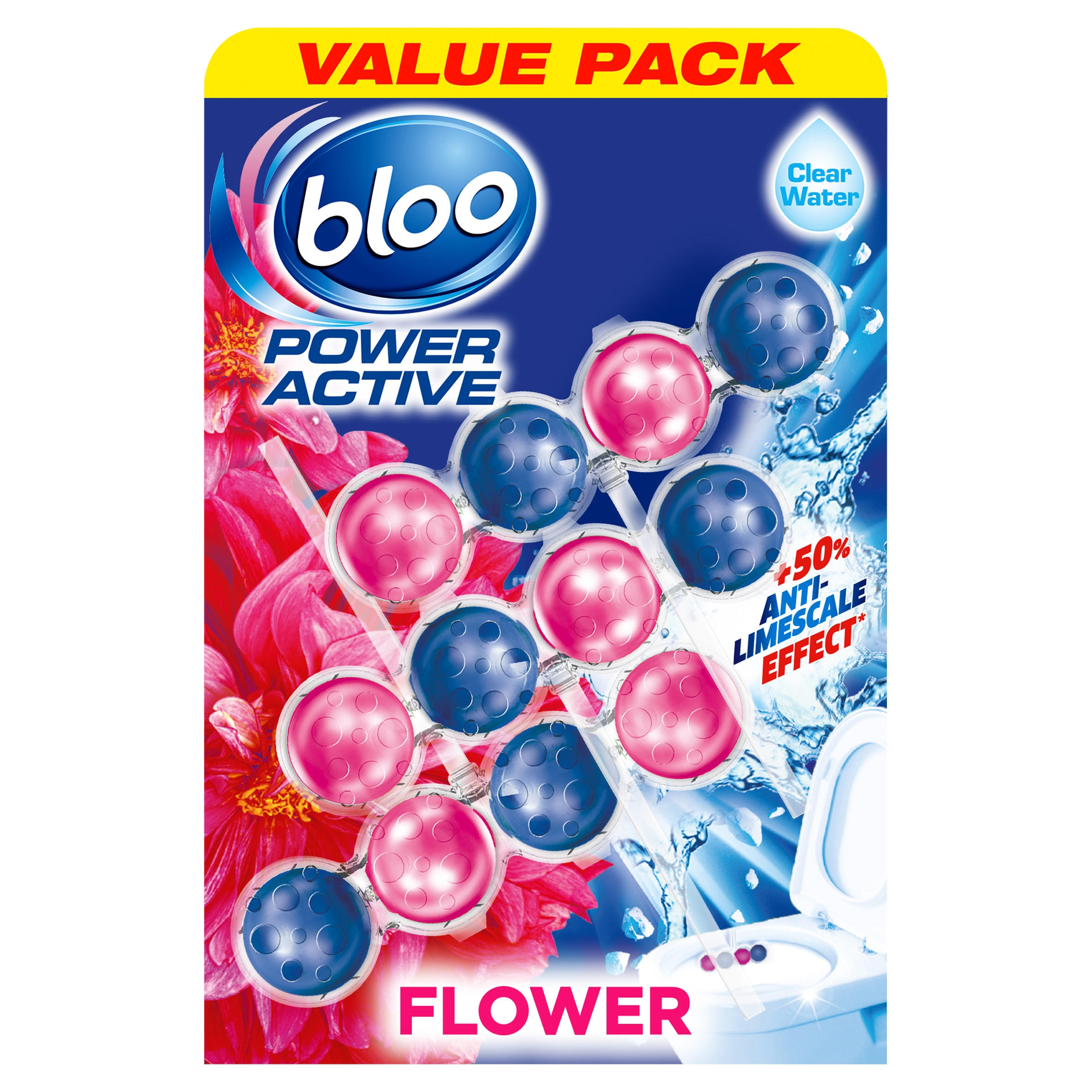 Bloo Power Active Flower 3 x 50g | Bathroom & Toilet | Iceland Foods