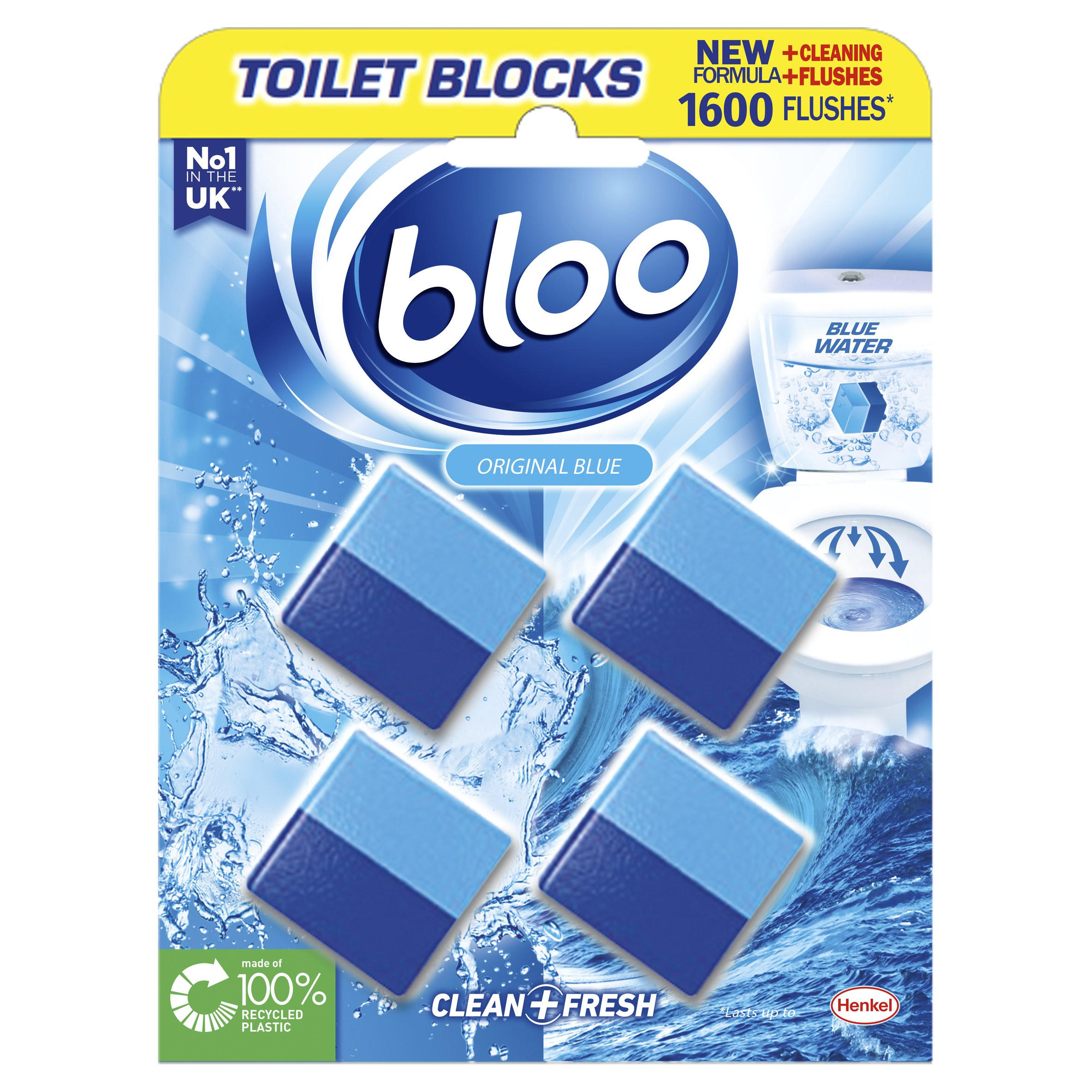 Bloo Toilet Blocks Original Blue 4 x 50g (200g) | Bathroom & Toilet ...
