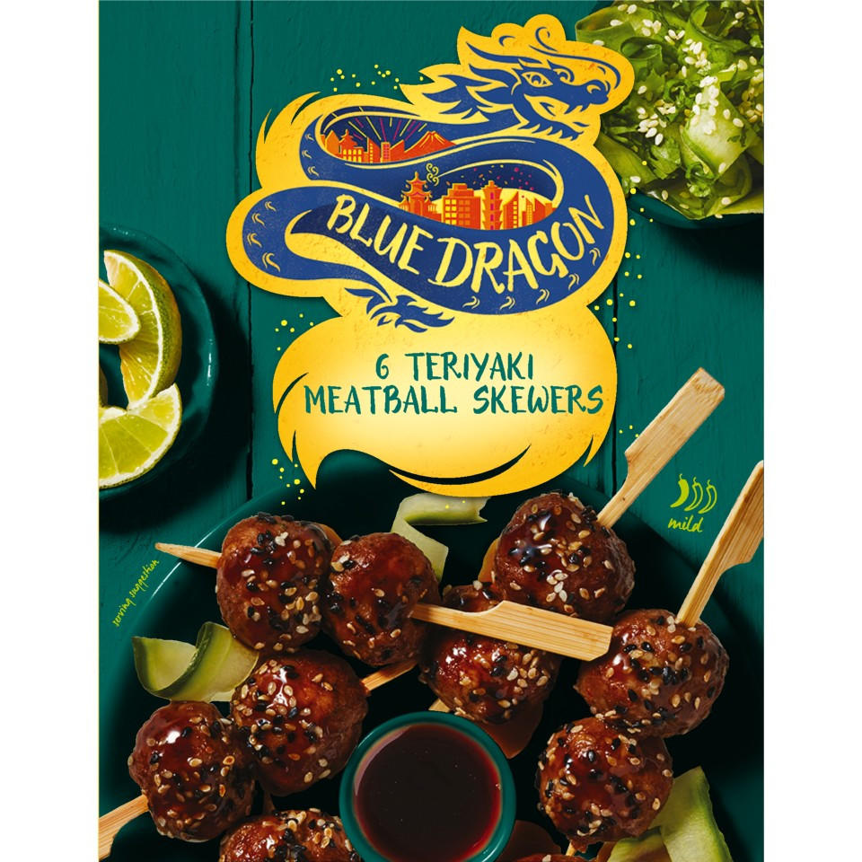 Blue Dragon 6 Teriyaki Meatball Skewers 295g | Pork & Gammon | Iceland ...