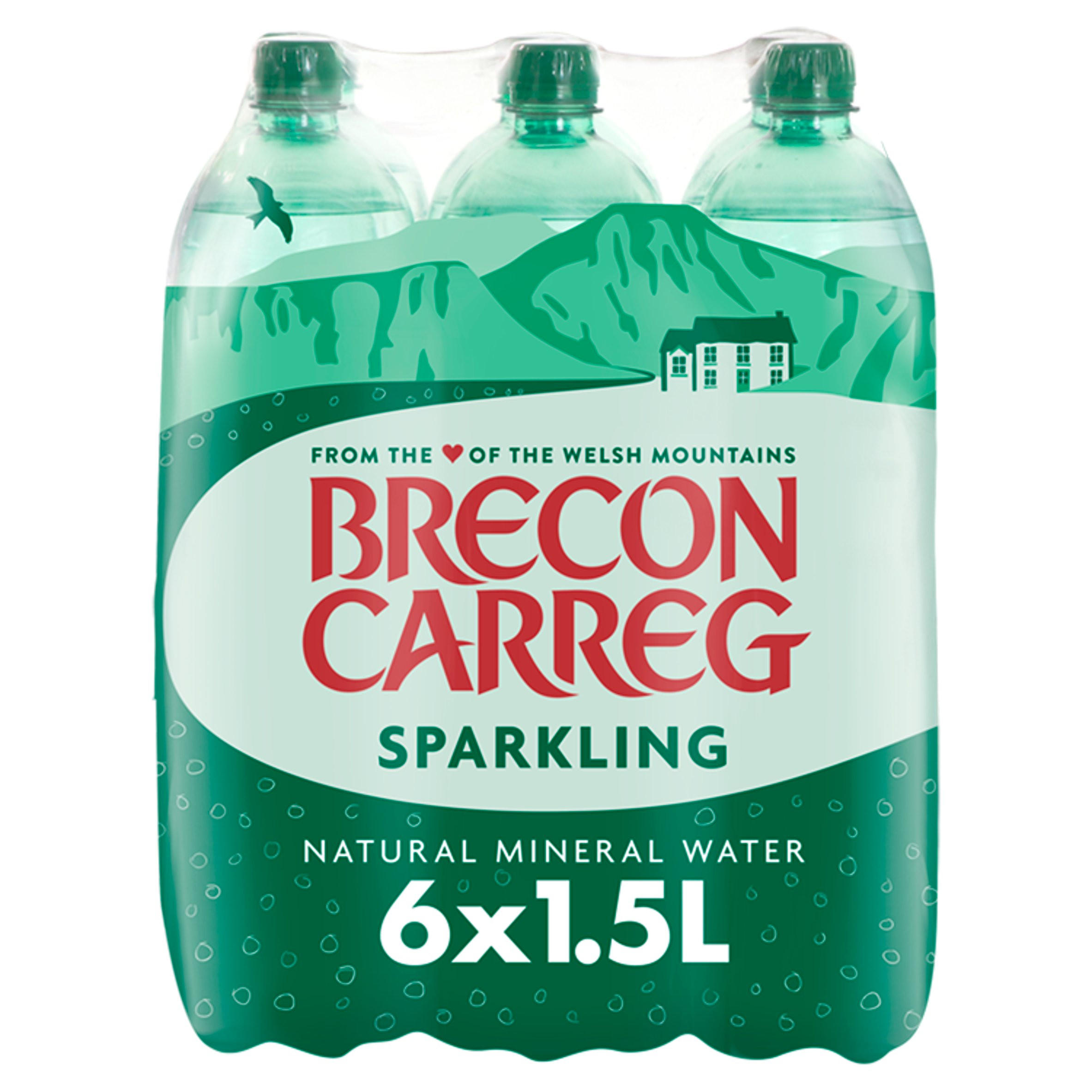 Brecon Carreg Sparkling Natural Mineral Water 6 x 1.5L | Still ...