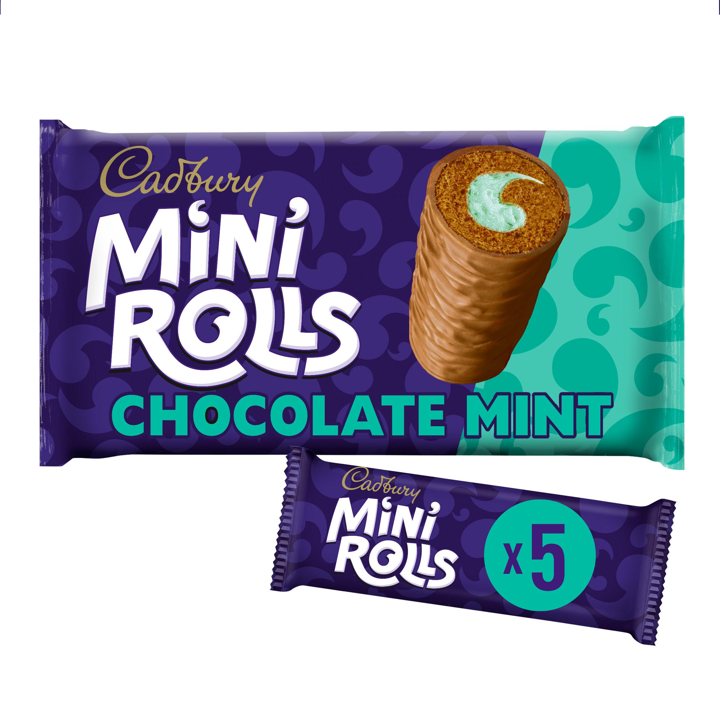 Cadbury 5 Mini Rolls Cakes Chocolate Mint | Mini Rolls & Cake Bars ...