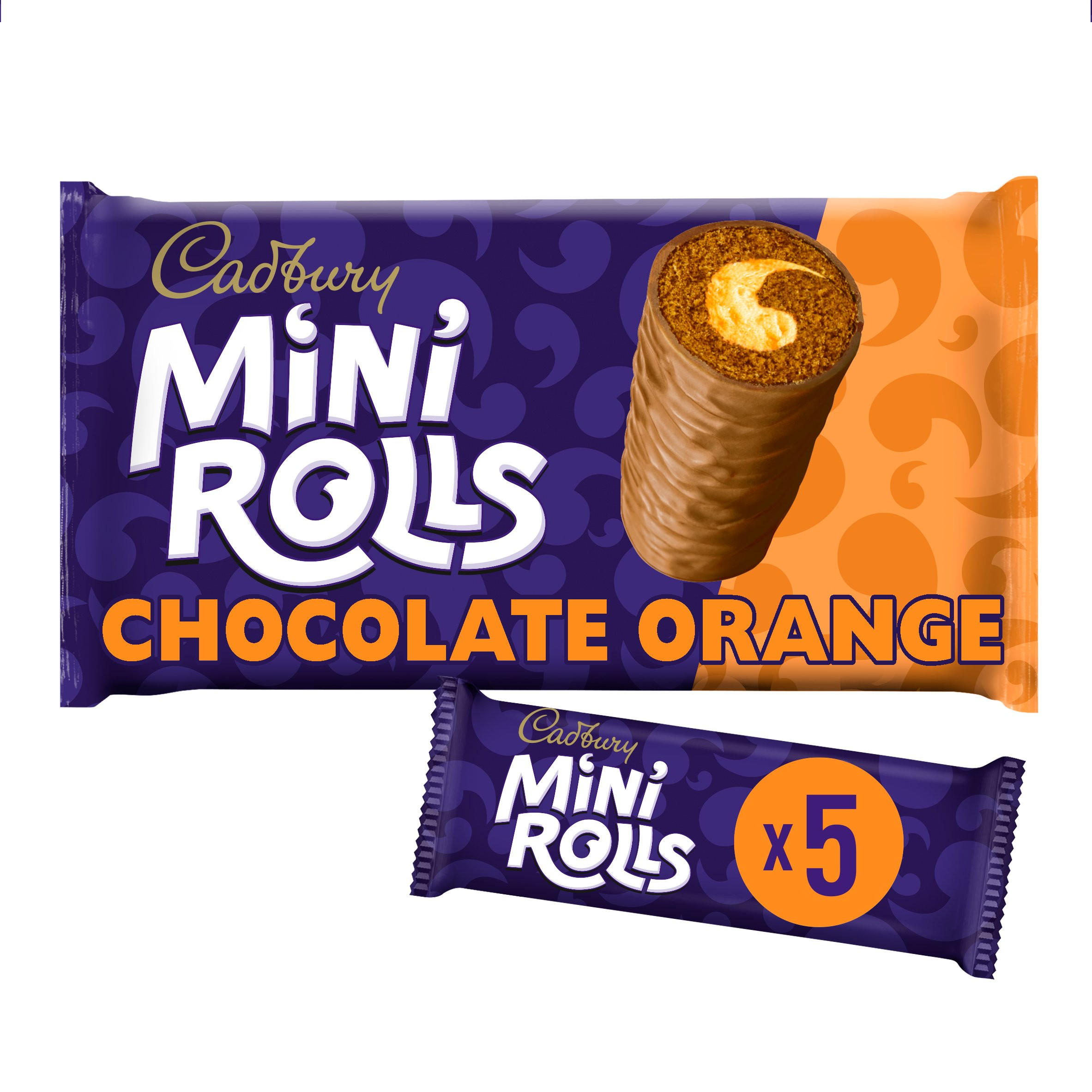 Cadbury 5 Mini Rolls Cakes Chocolate Orange | Mini Rolls & Cake Bars ...