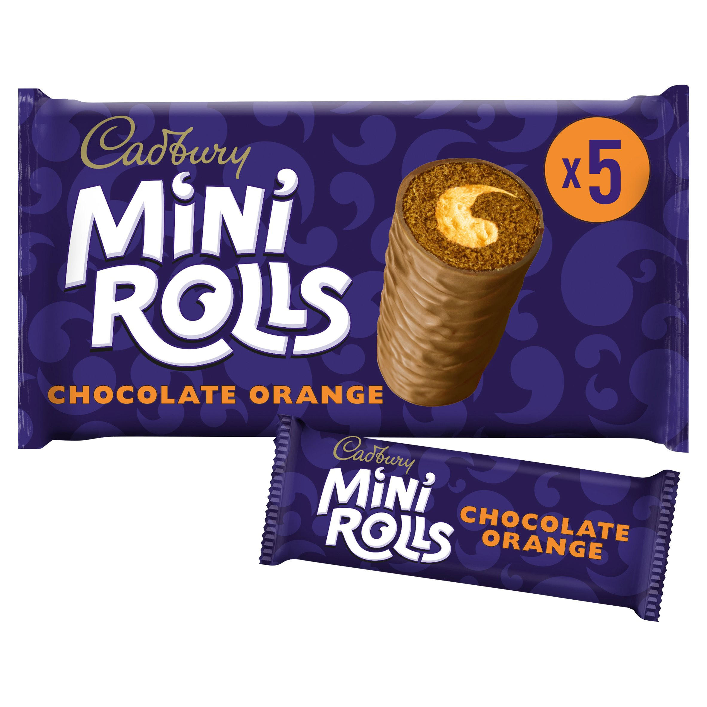 Cadbury 5 Mini Rolls Chocolate Orange | Mini Rolls & Cake Bars ...