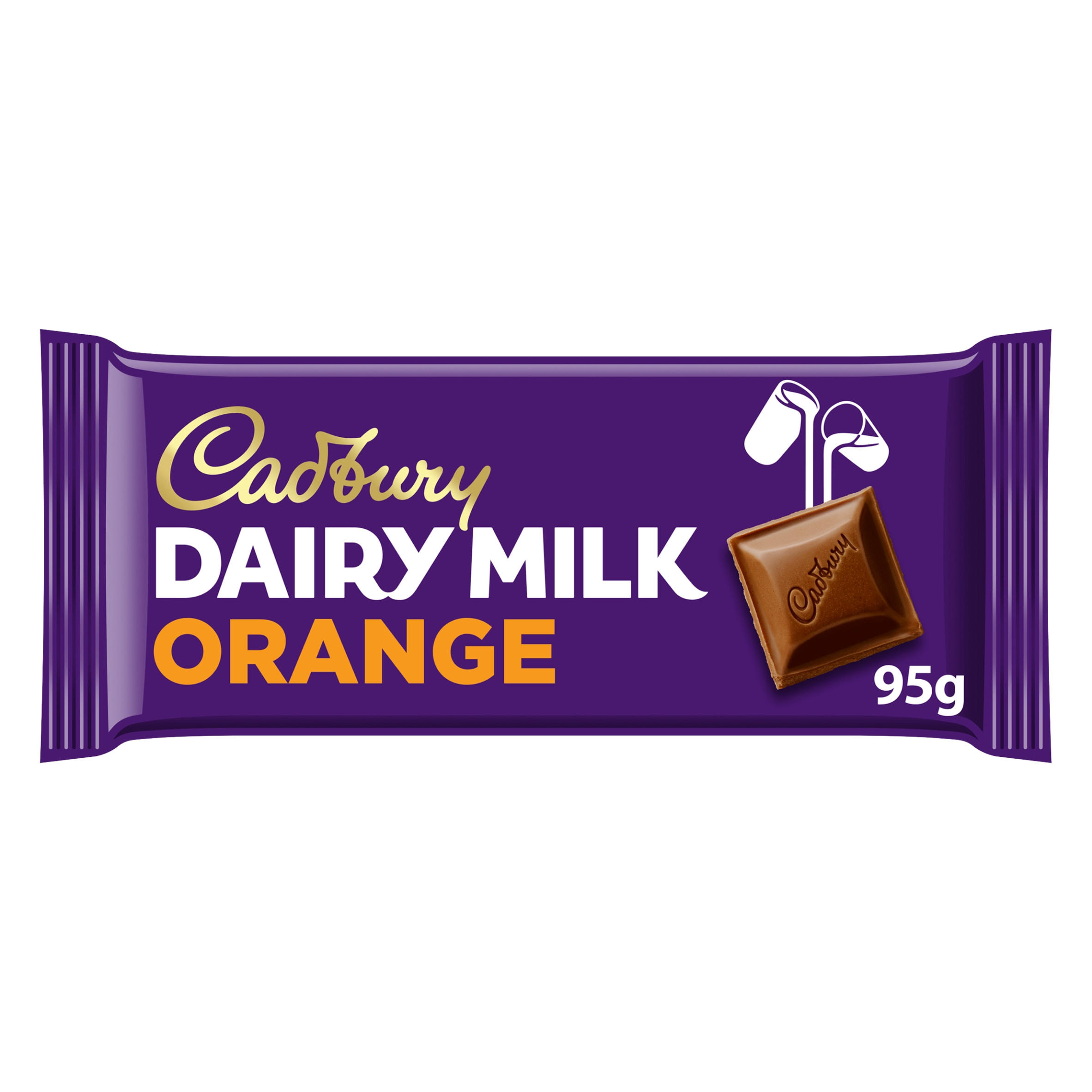 Cadbury Dairy Milk Orange Chocolate Bar 95g | Single Chocolate Bars ...
