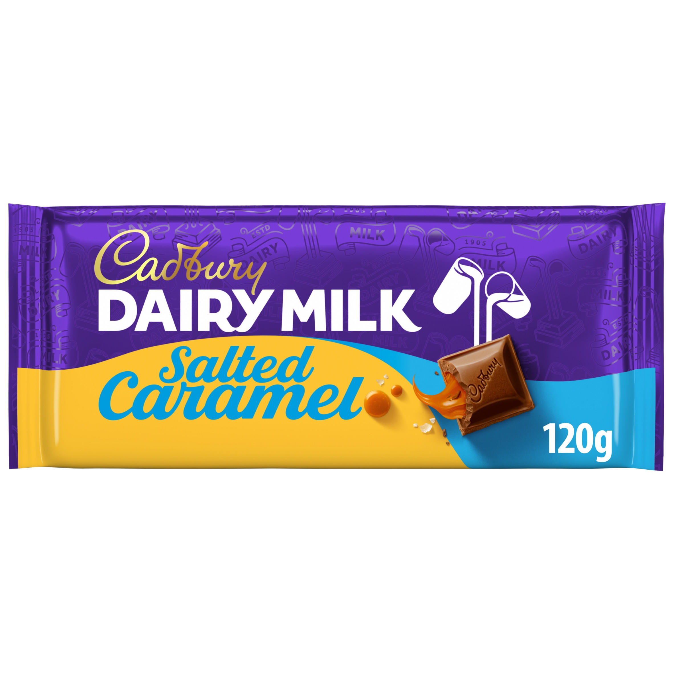 Cadbury Dairy Milk Salted Caramel Chocolate Bar 120g | Single Chocolate ...